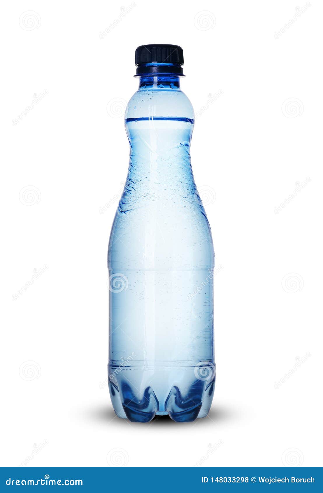 A Small Plastic Bottle Full of Water Stock Photo - Image of reflection ...