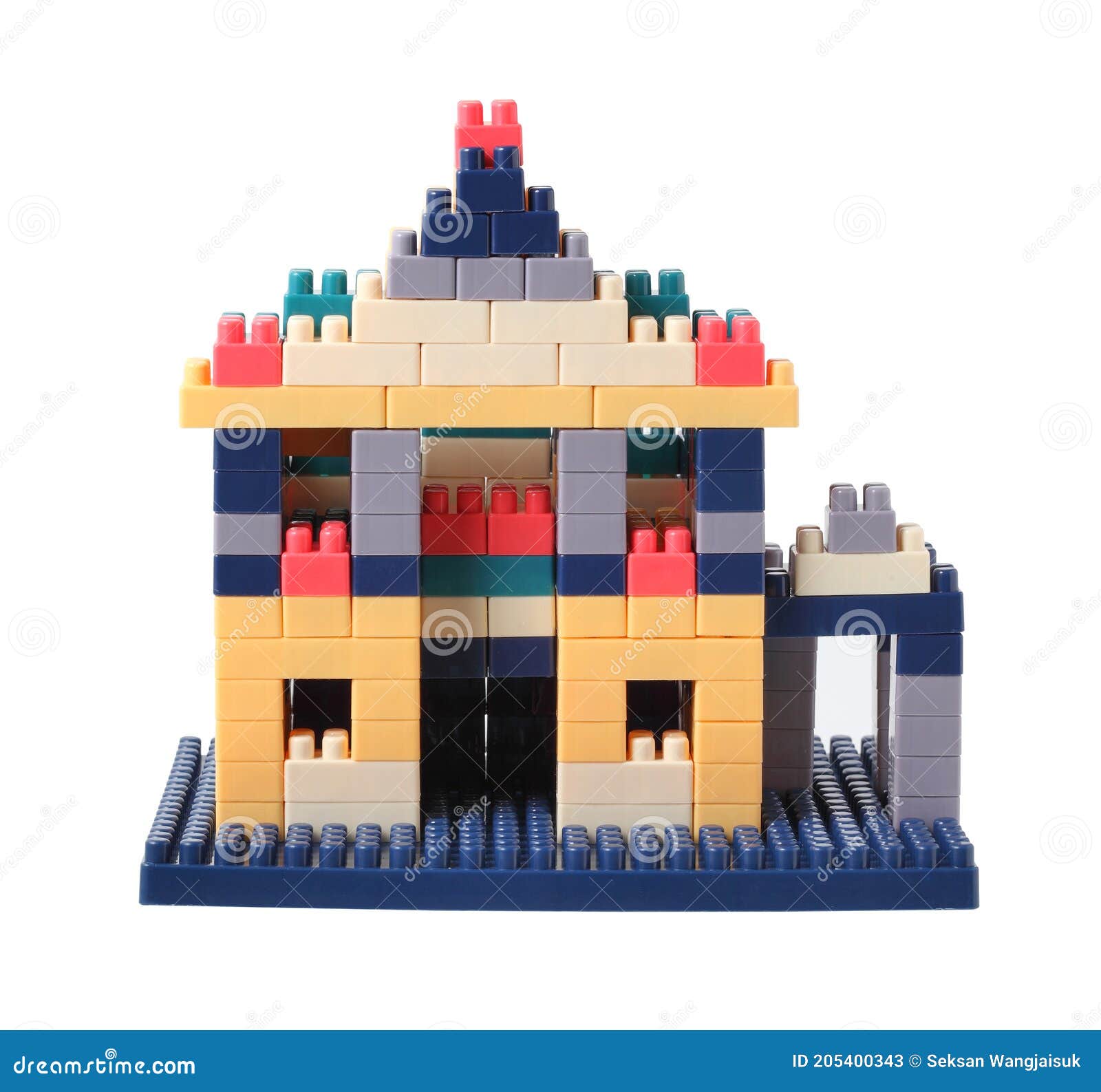 Small Plastic Building Blocks on White Background Stock Image - Image ...