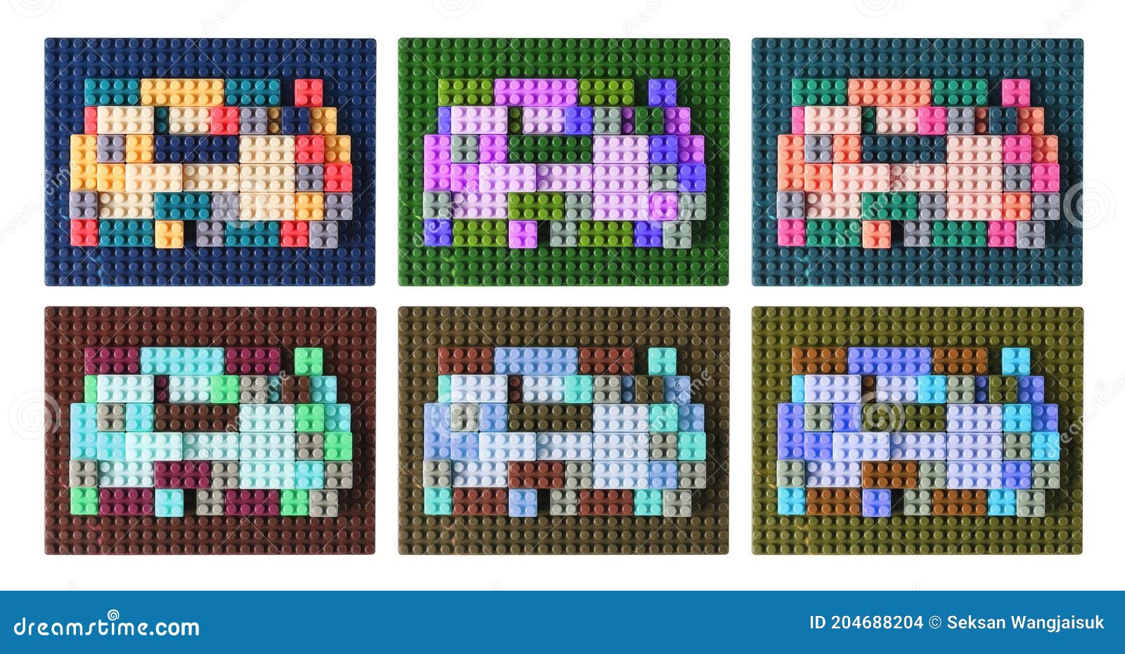 Small Plastic Building Blocks on White Background Stock Photo - Image ...