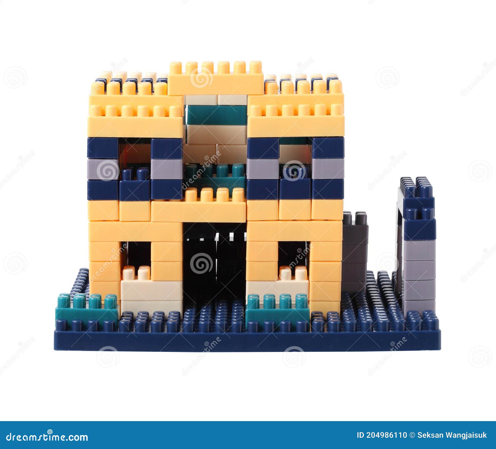 Small Plastic Building Blocks on White Background Stock Photo - Image ...