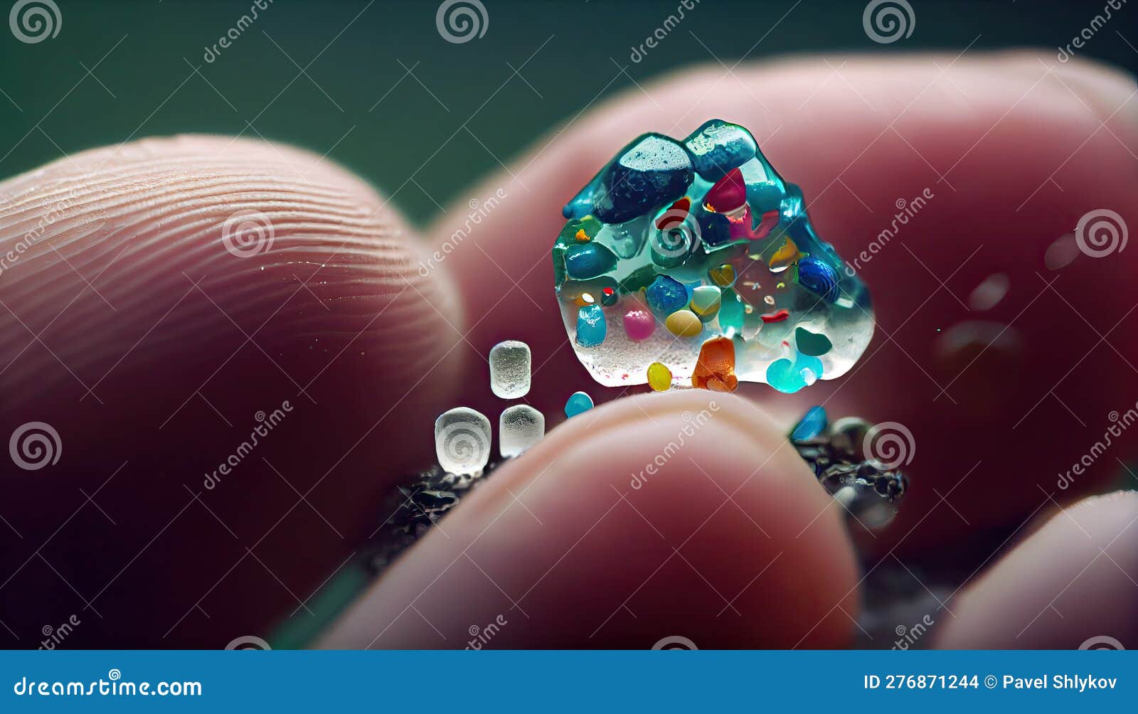 Small Plastic Pellets on the Finger. Micro Plastic Stock Illustration ...
