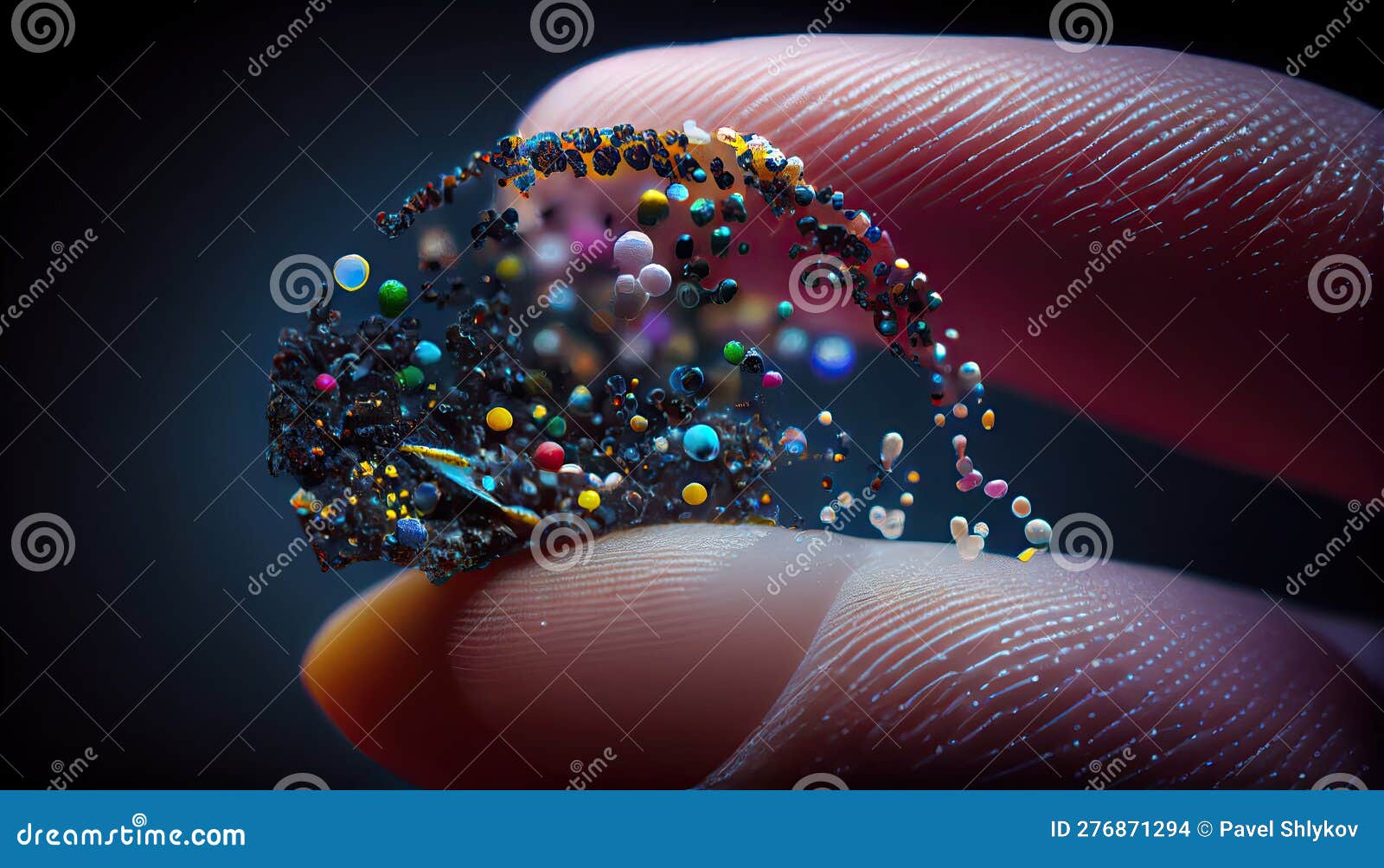 Small Plastic Pellets On The Finger. Micro Plastic. Water Pollution ...