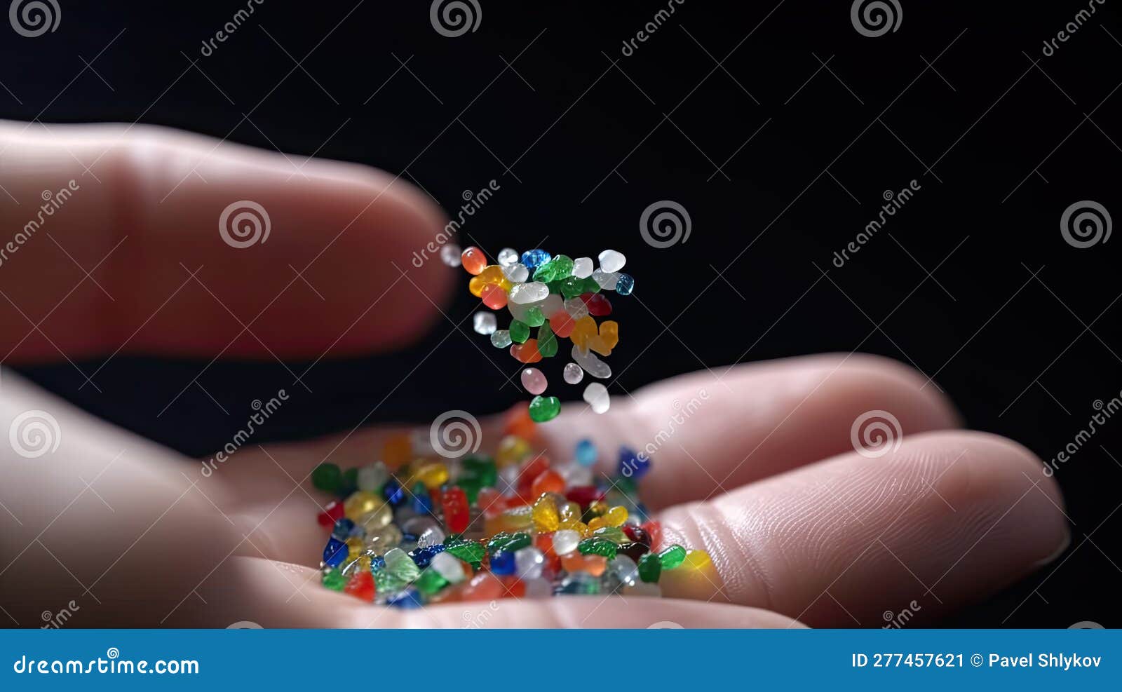 Small Plastic Pellets on the Finger. Micro Plastic Stock Illustration ...