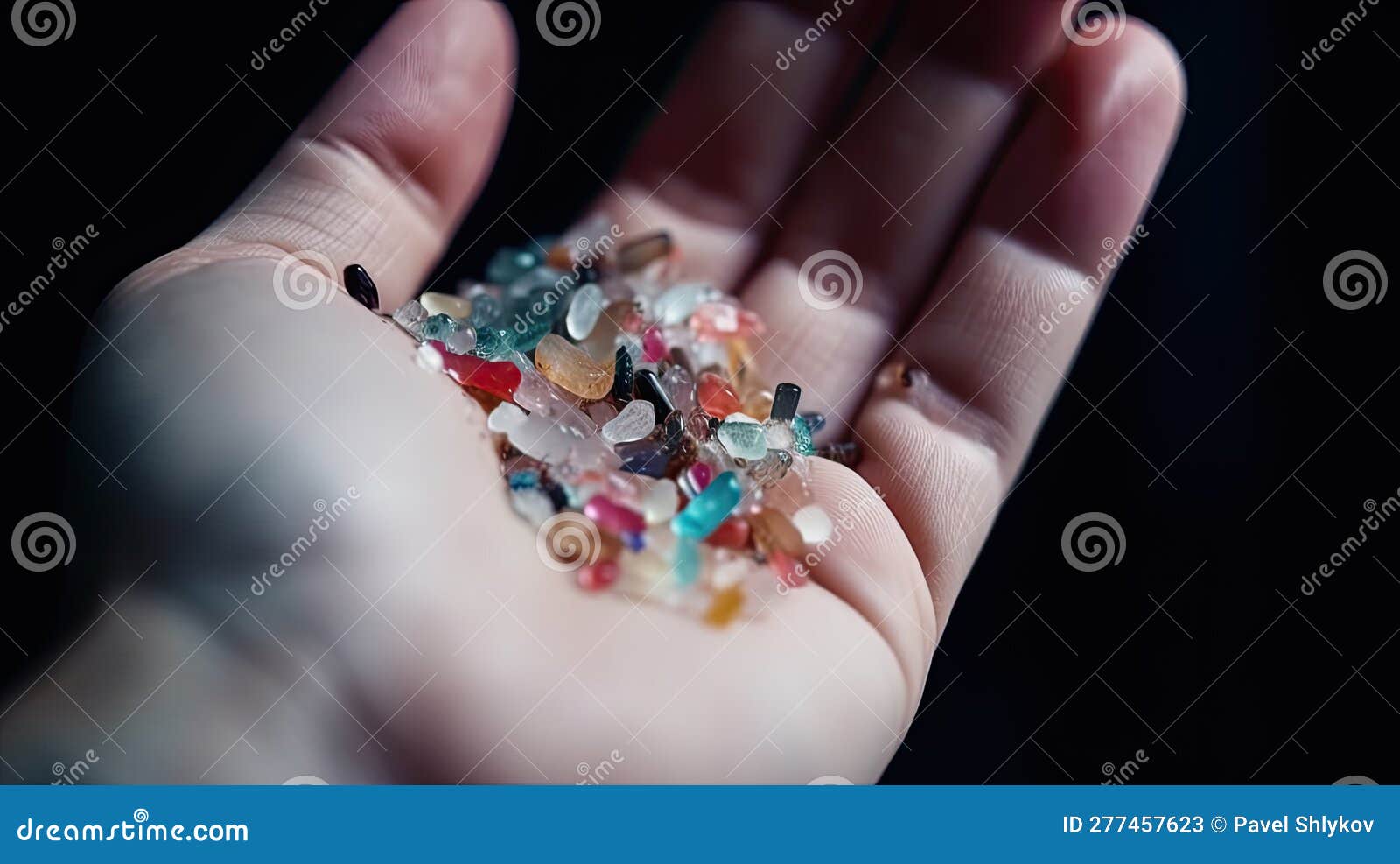 Small Plastic Pellets on the Finger. Micro Plastic Stock Illustration ...