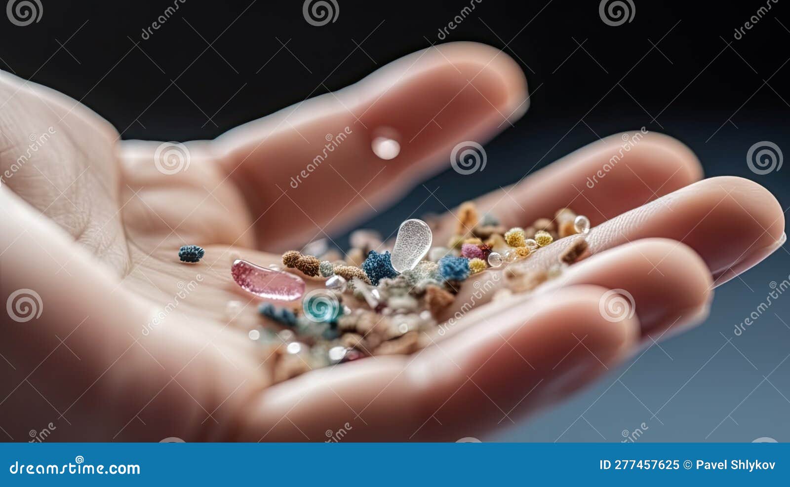 Small Plastic Pellets on the Finger. Micro Plastic Stock Illustration ...