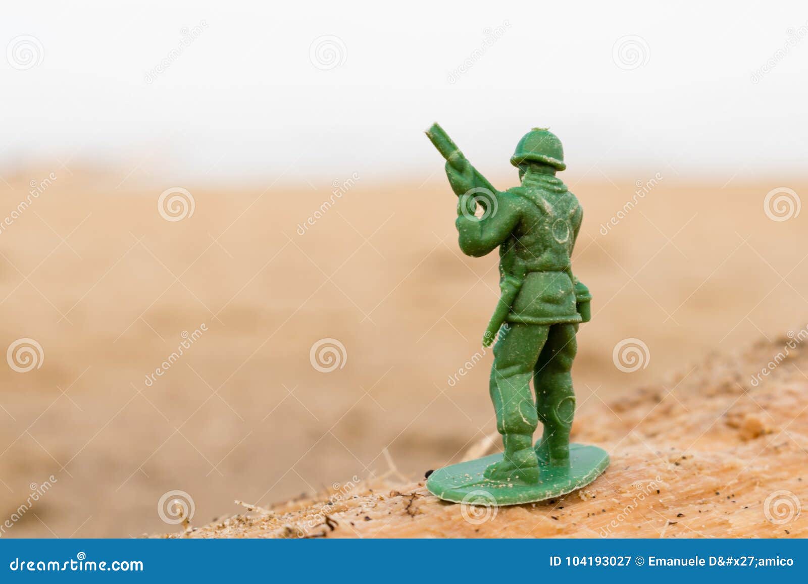 Small Plastic Soldier on a Trunk on the Beach Stock Image - Image of ...