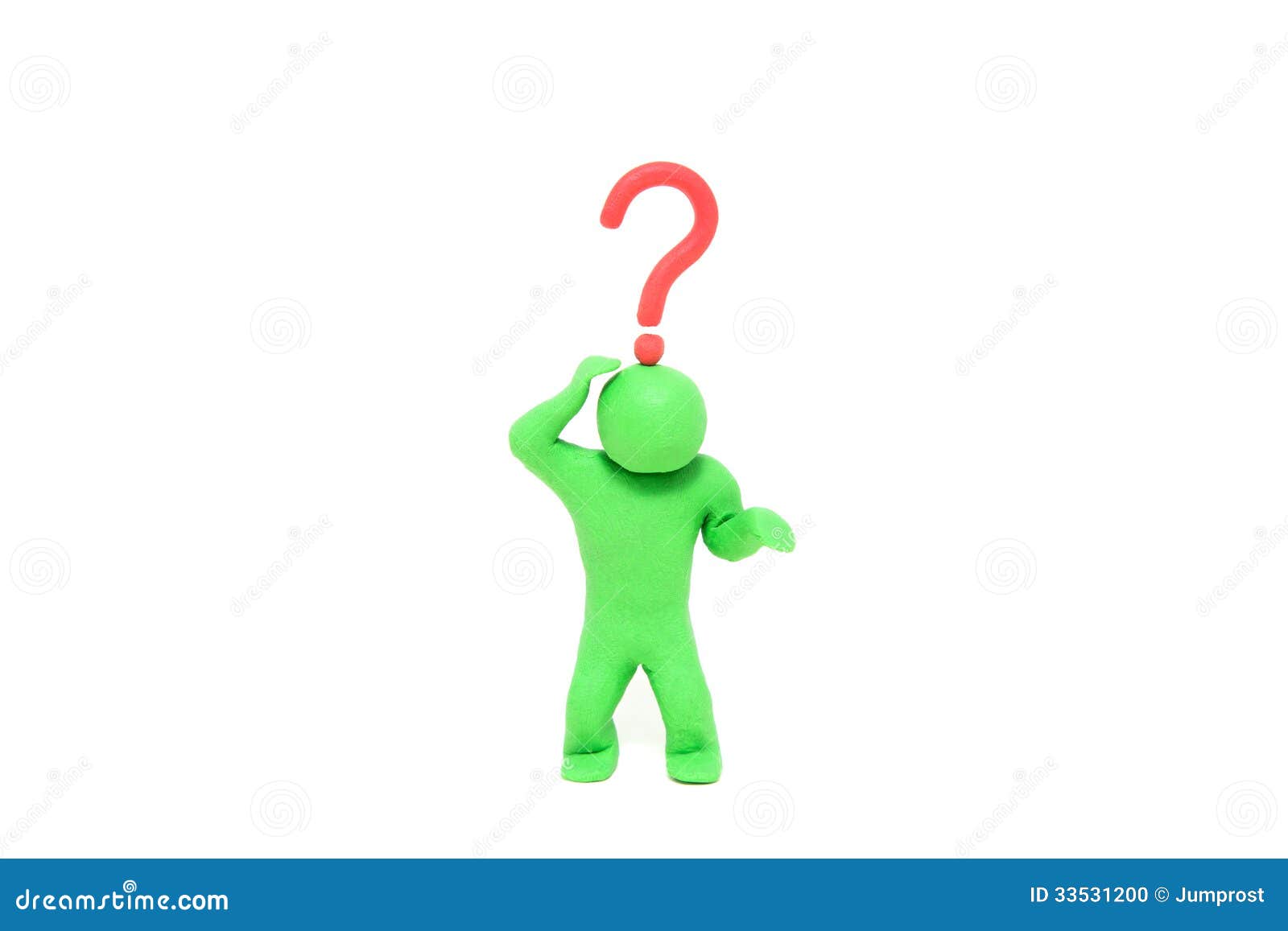 Small Plasticine Puppet with a Question Mark Over the Head Stock Photo ...