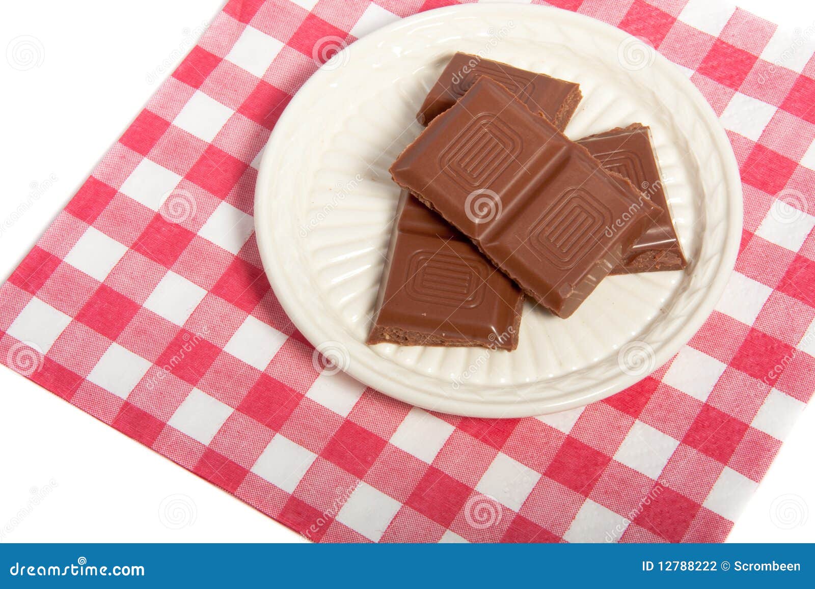 A Small Plate with Sweet Chocolate Stock Photo - Image of color ...