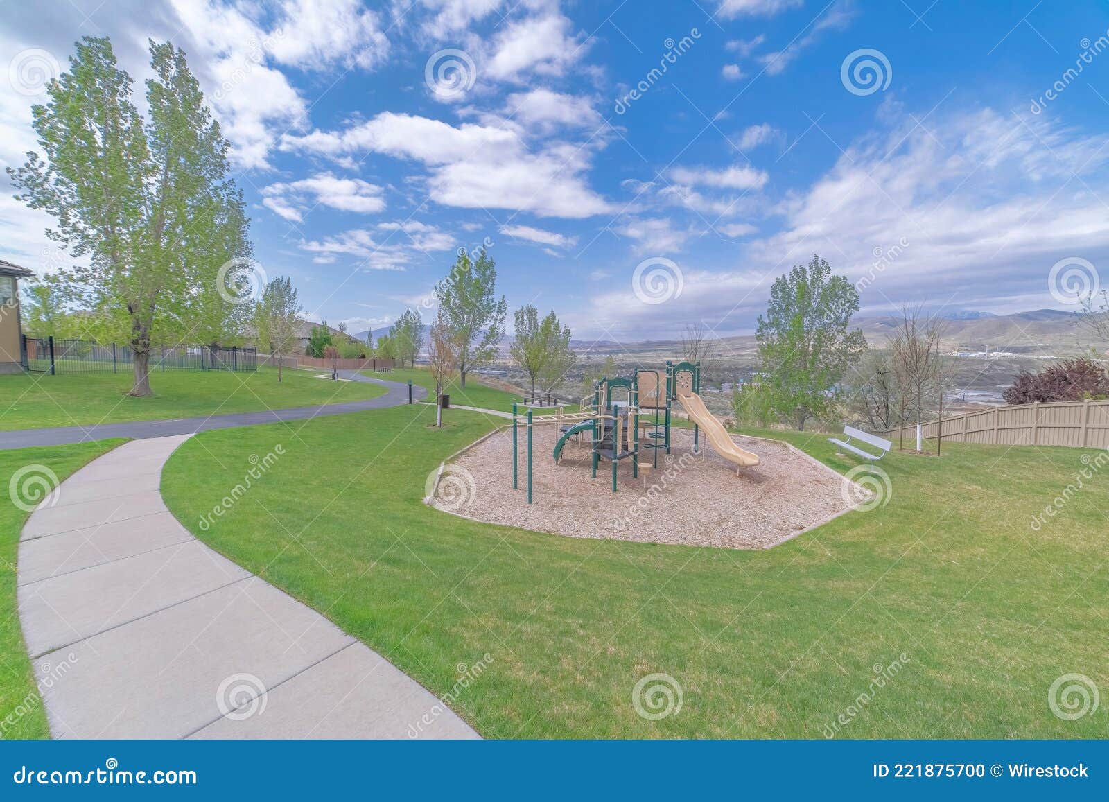 Small Playground with a Slide in a Park Stock Photo - Image of park ...