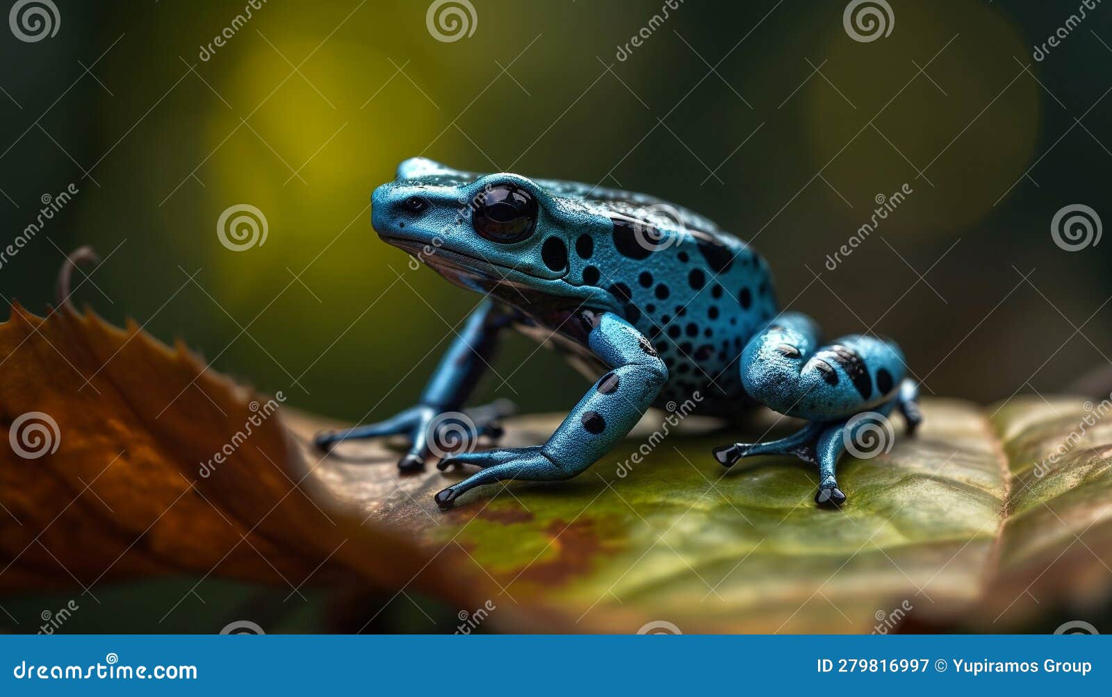 Small Poison Arrow Frog Sitting on Green Leaf in Forest Generated by AI ...