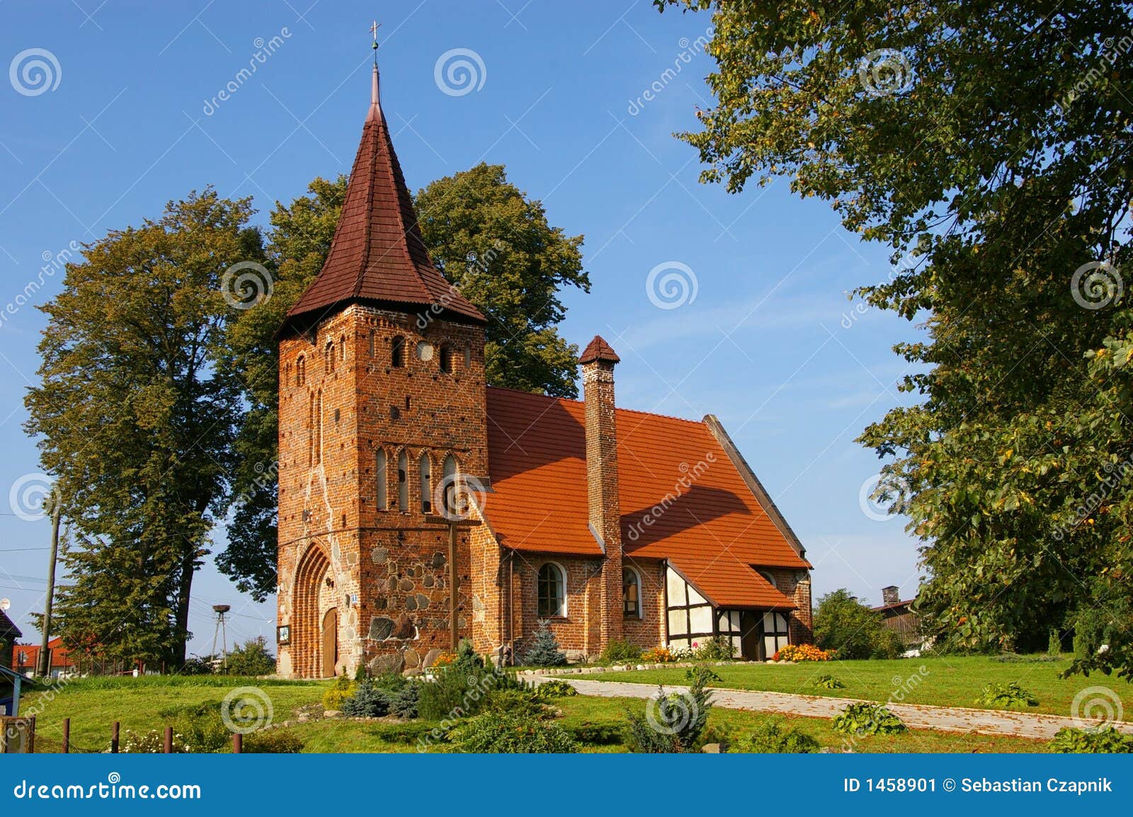 Small Polish church stock image. Image of quiet, building - 1458901