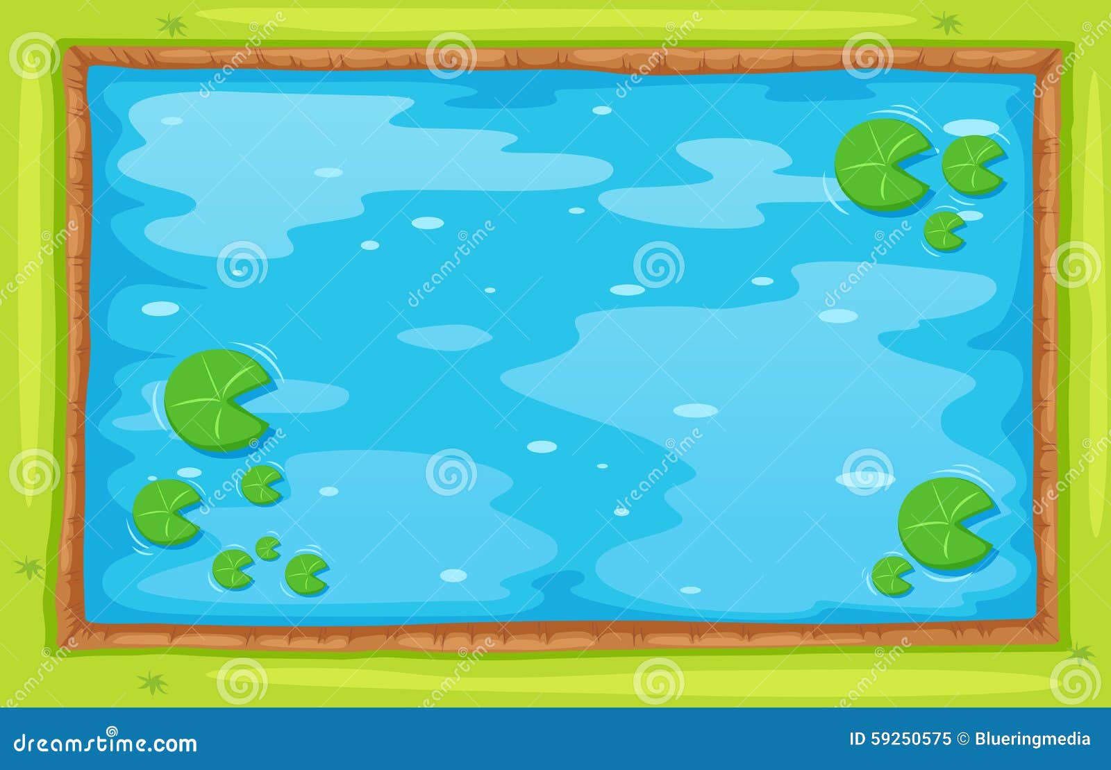 Small pond from top view stock vector. Illustration of scene - 59250575