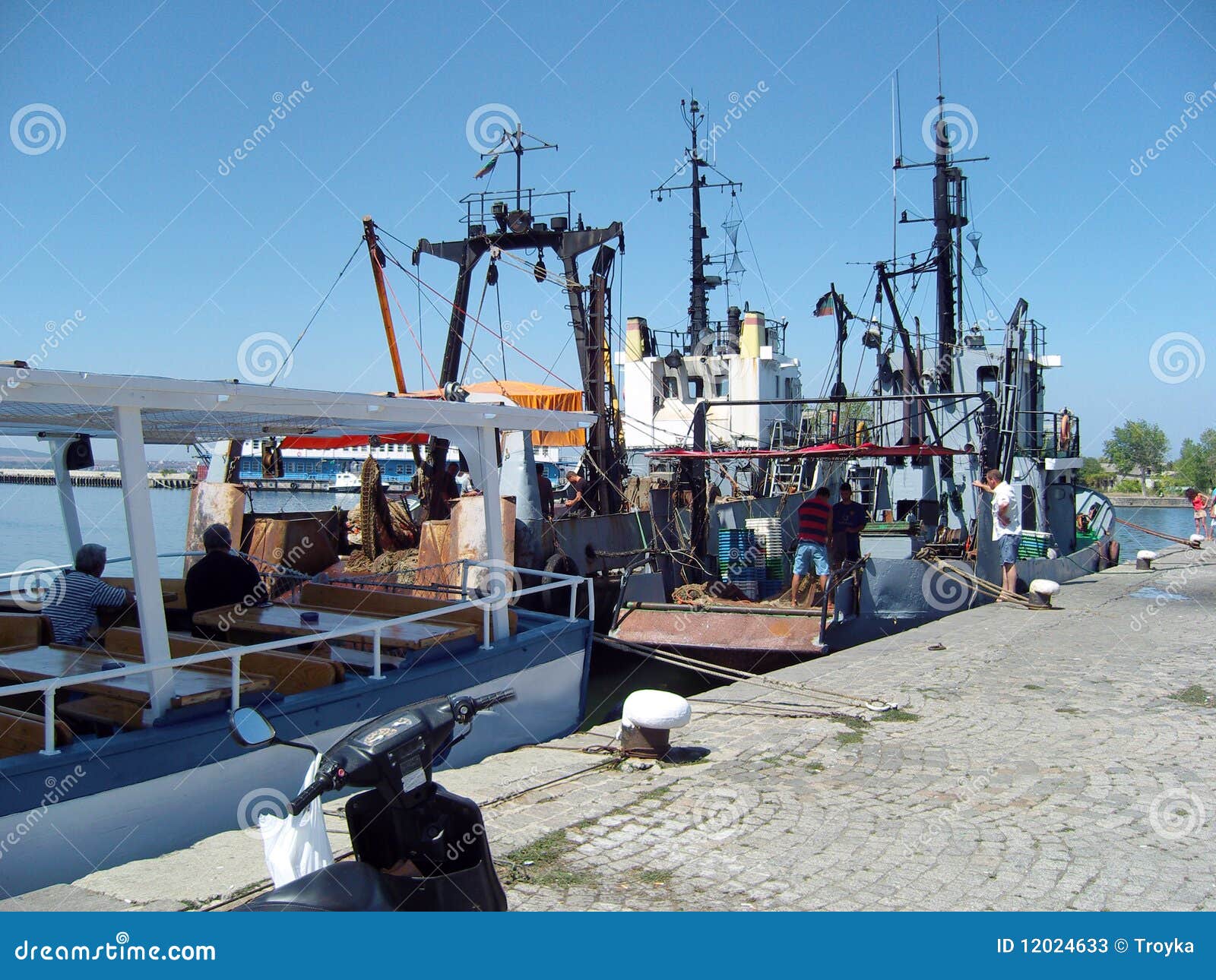 In small port. stock image. Image of nautical, sunny - 12024633
