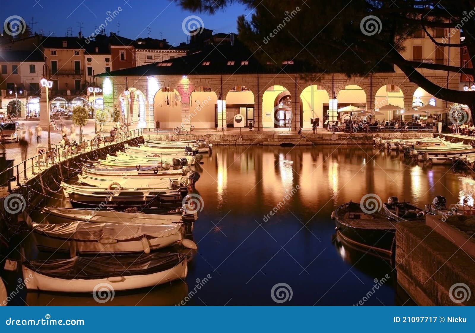 Small port at night stock image. Image of port, canal - 21097717