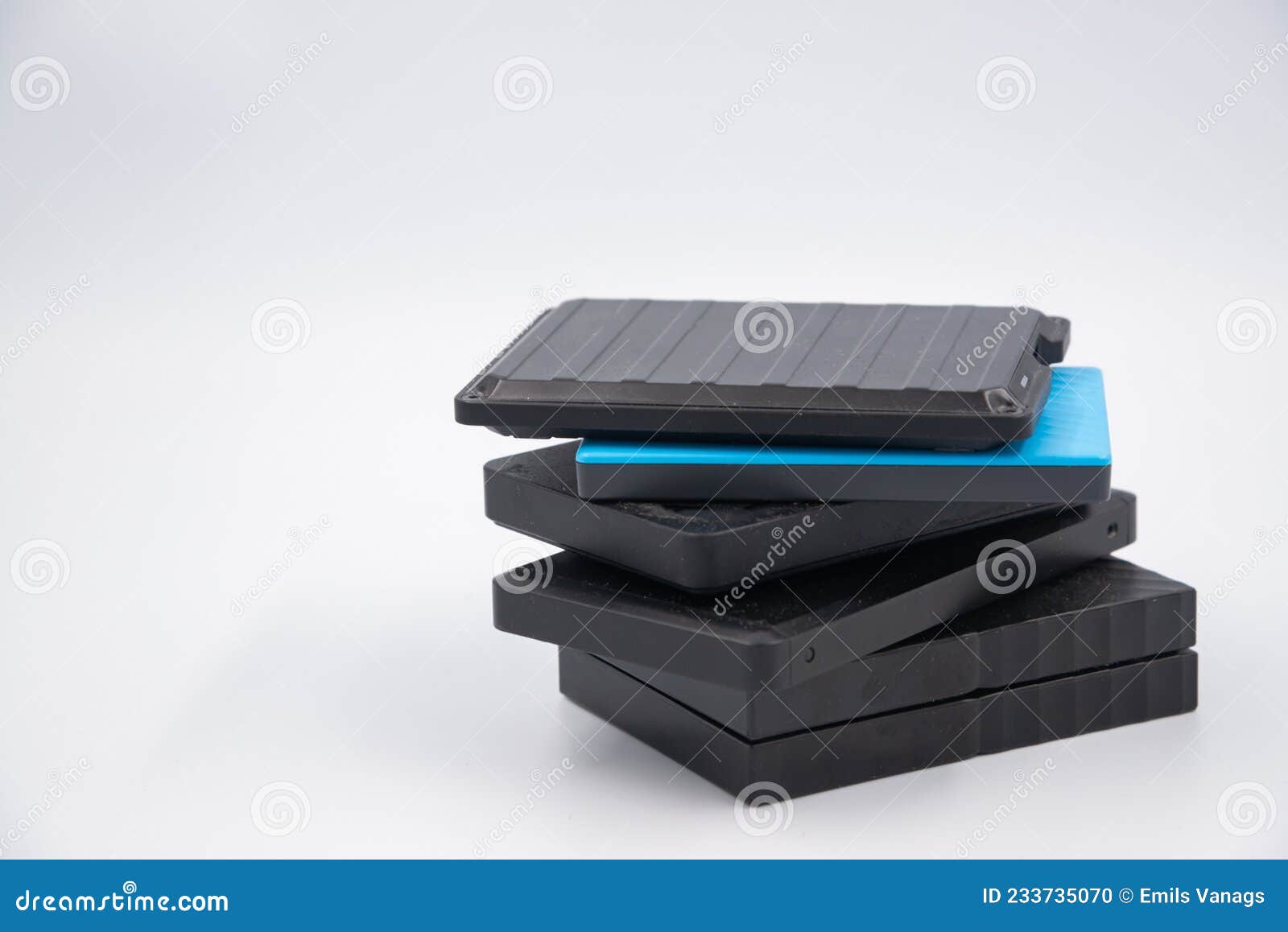 HDD - Stack Of Portable Hard Disk Drives Isolated On White Background ...