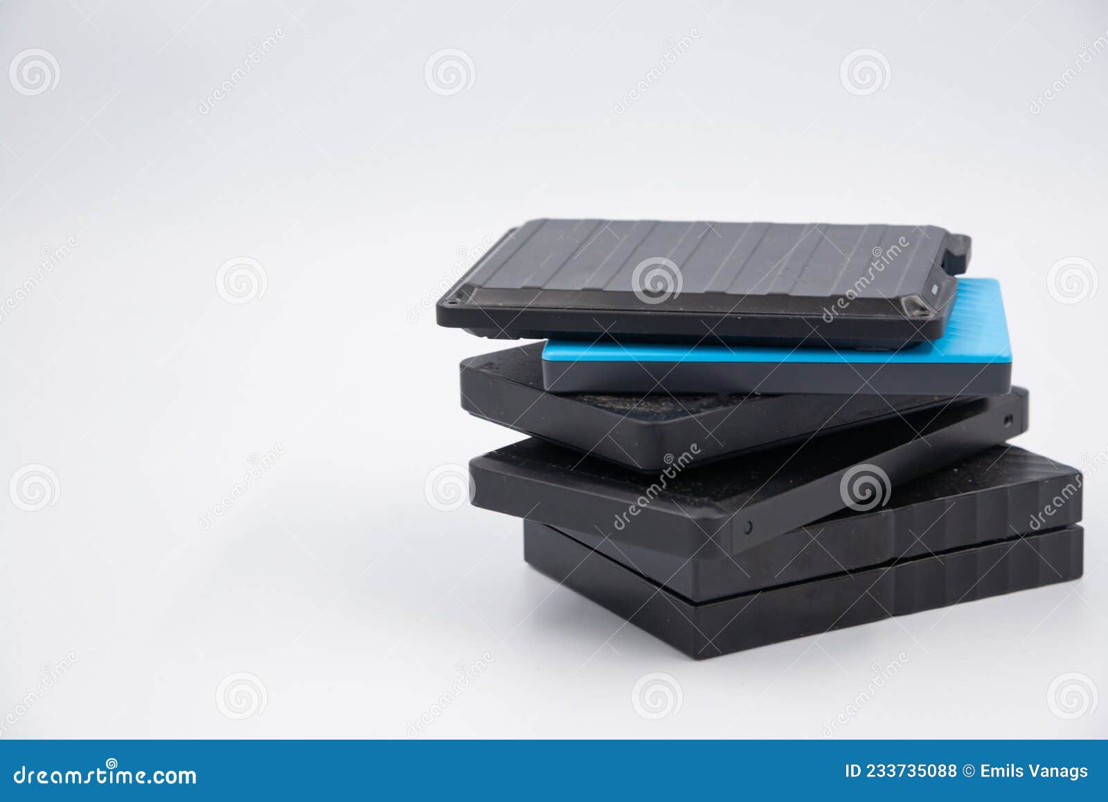 HDD - Stack Of Portable Hard Disk Drives Isolated On White Background ...