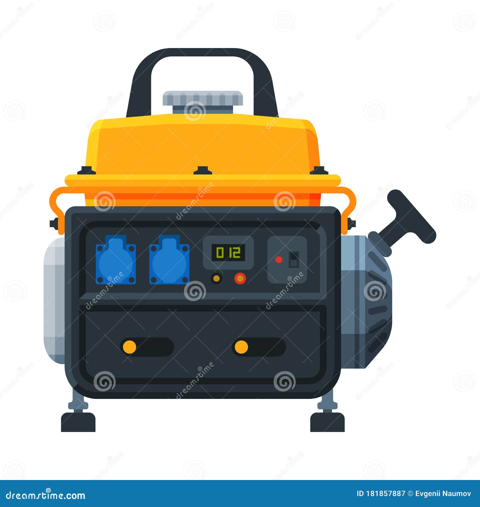 Small Portable Power Generator, Electrical Engine Equipment Vector ...