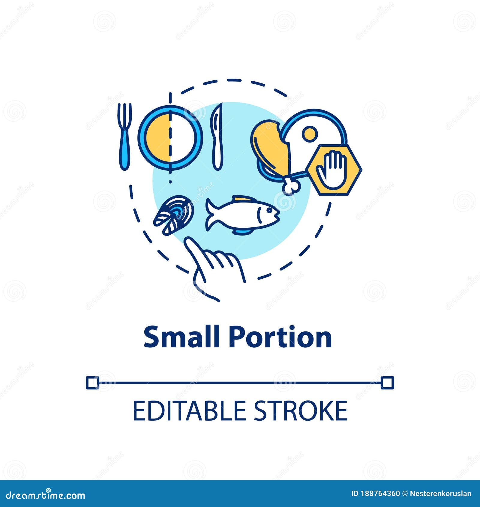 Small Portion Concept Icon. Mindful Eating, Conscious Nutrition Idea ...