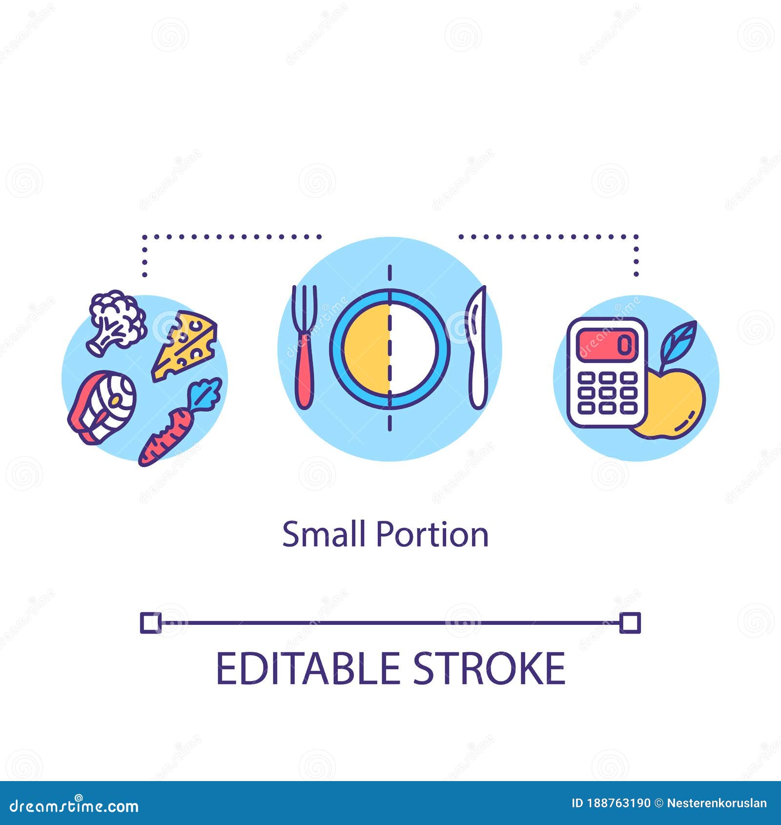 Small Portion Concept Icon. Mindful Eating, Conscious Nutrition Idea ...