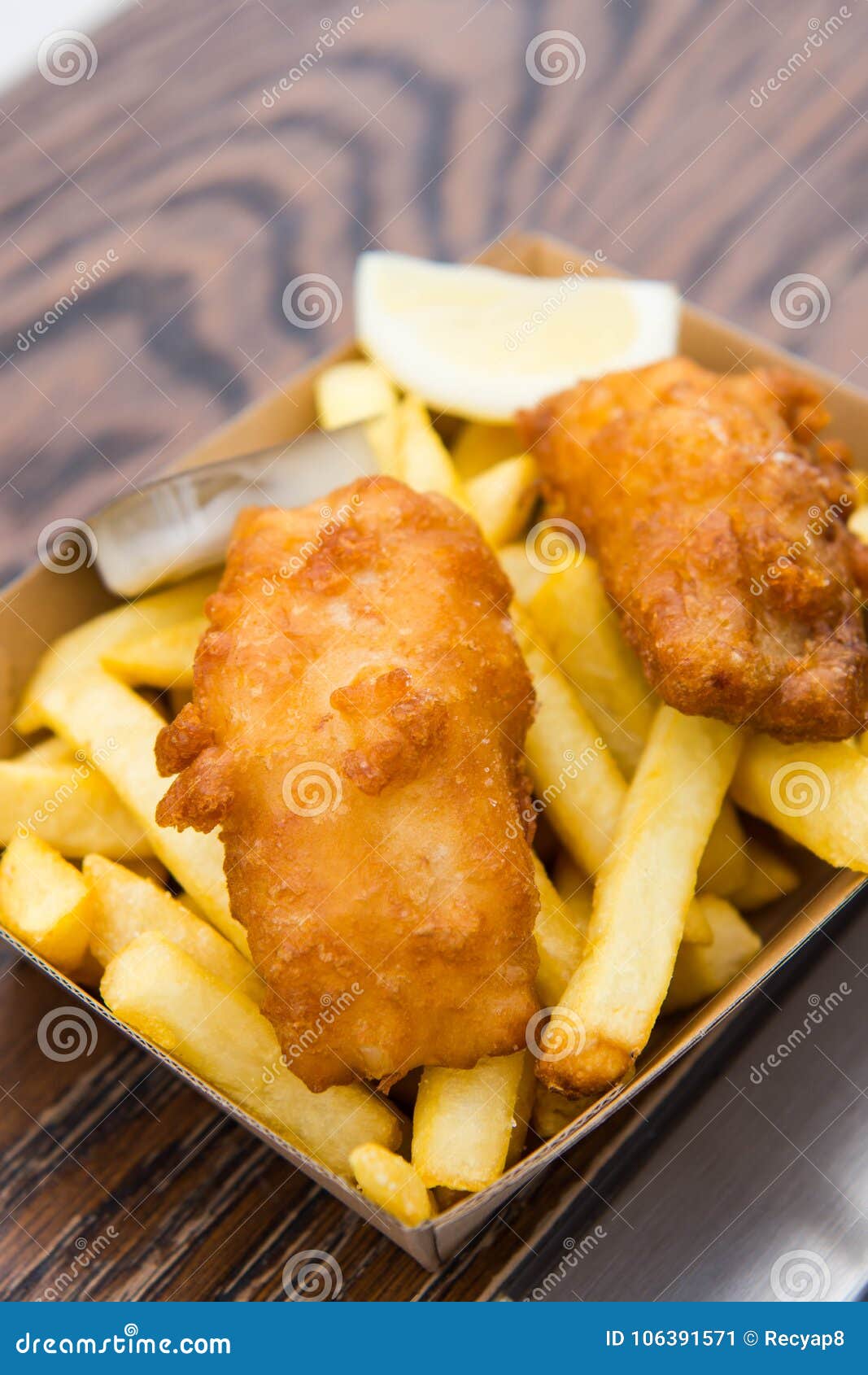 A Small Portion of Fish and Chips Stock Image - Image of dish ...