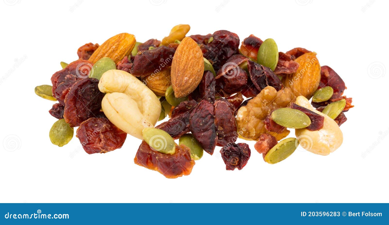 Small Portion of Seeds, Nuts and Fruit Isolated on a White Background ...