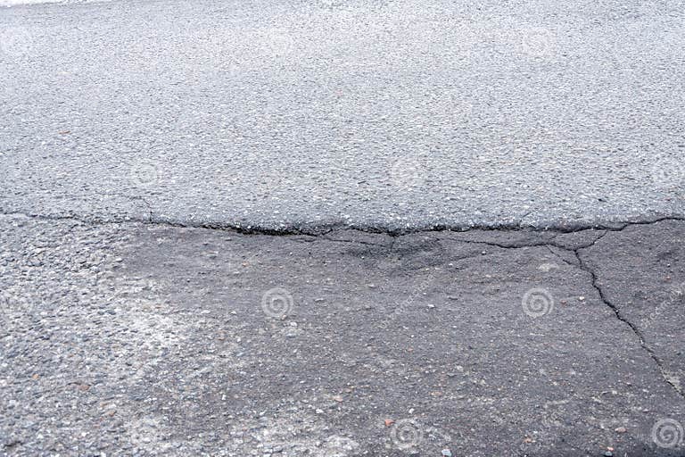 Small Potholes on the Asphalt Road, Pits and Destroyed Road Surface ...
