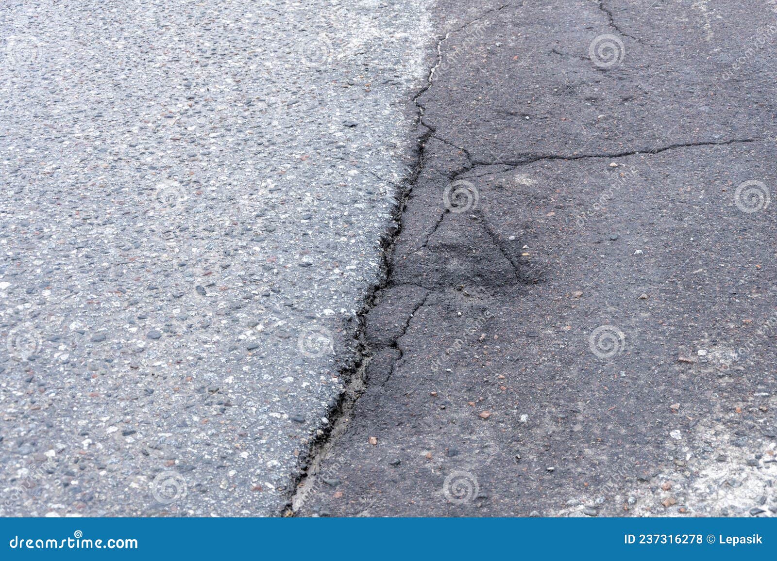 Small Potholes on the Asphalt Road, Pits and Destroyed Road Surface ...