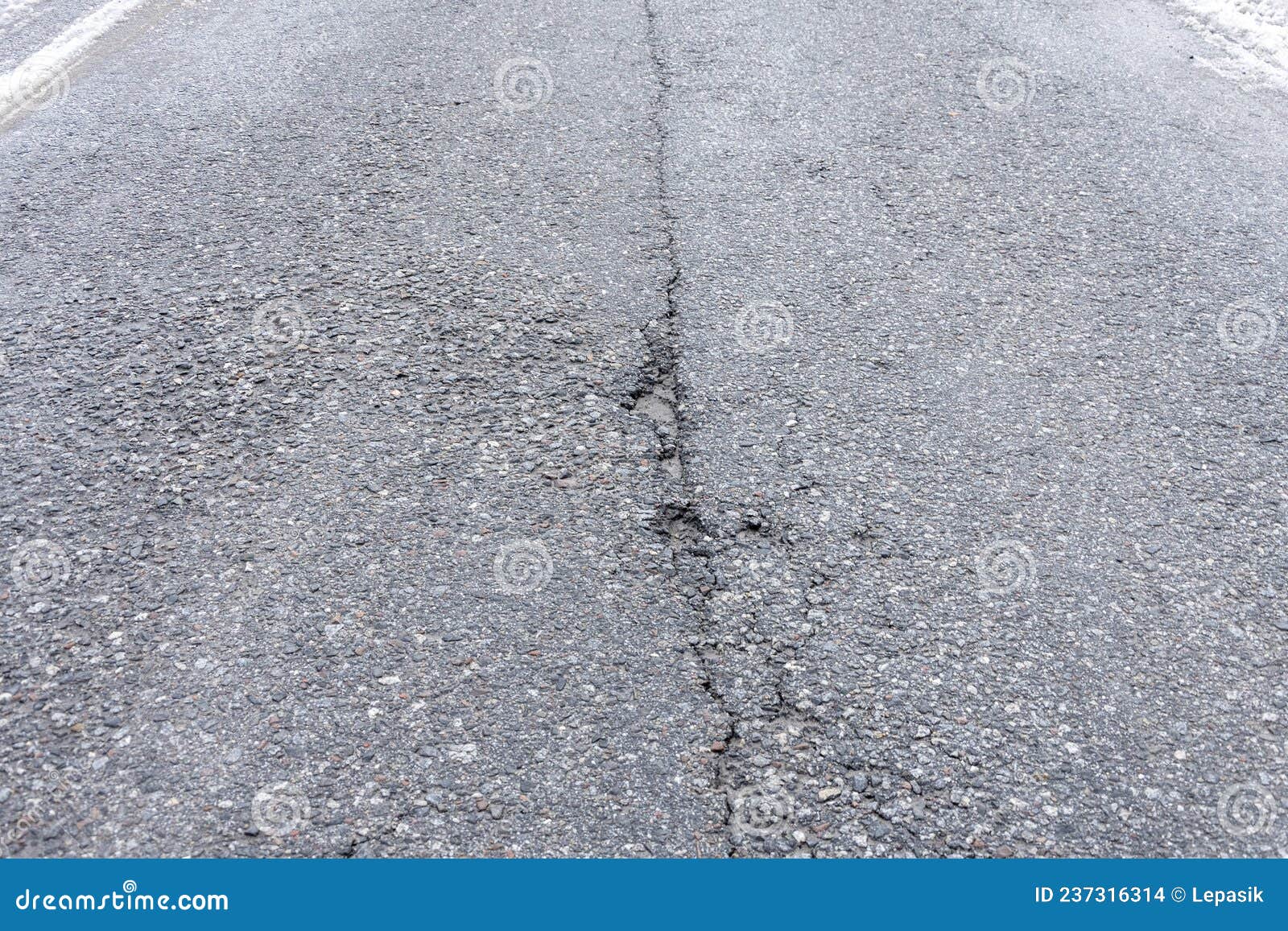 Small Potholes on the Asphalt Road, Pits and Destroyed Road Surface ...