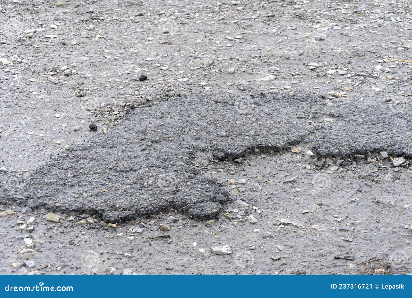Small Potholes on the Asphalt Road, Pits and Destroyed Road Surface ...