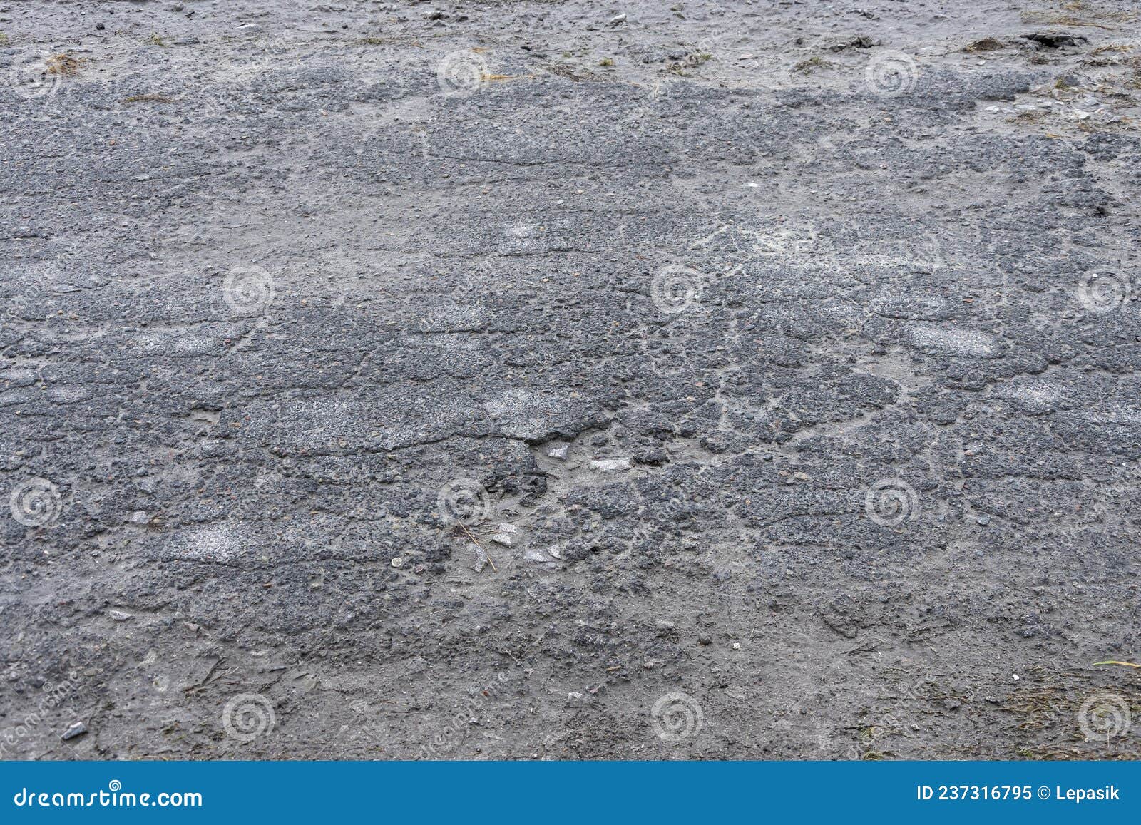 Small Potholes on the Asphalt Road, Pits and Destroyed Road Surface ...