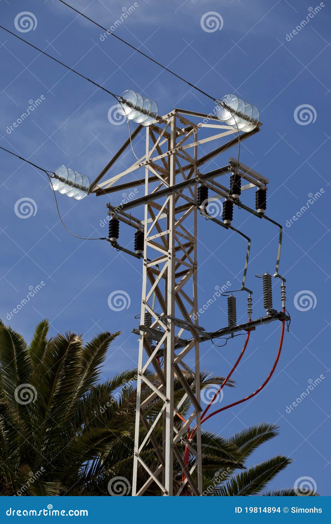 A Small Power Pylon stock photo. Image of utility, sunlight - 19814894
