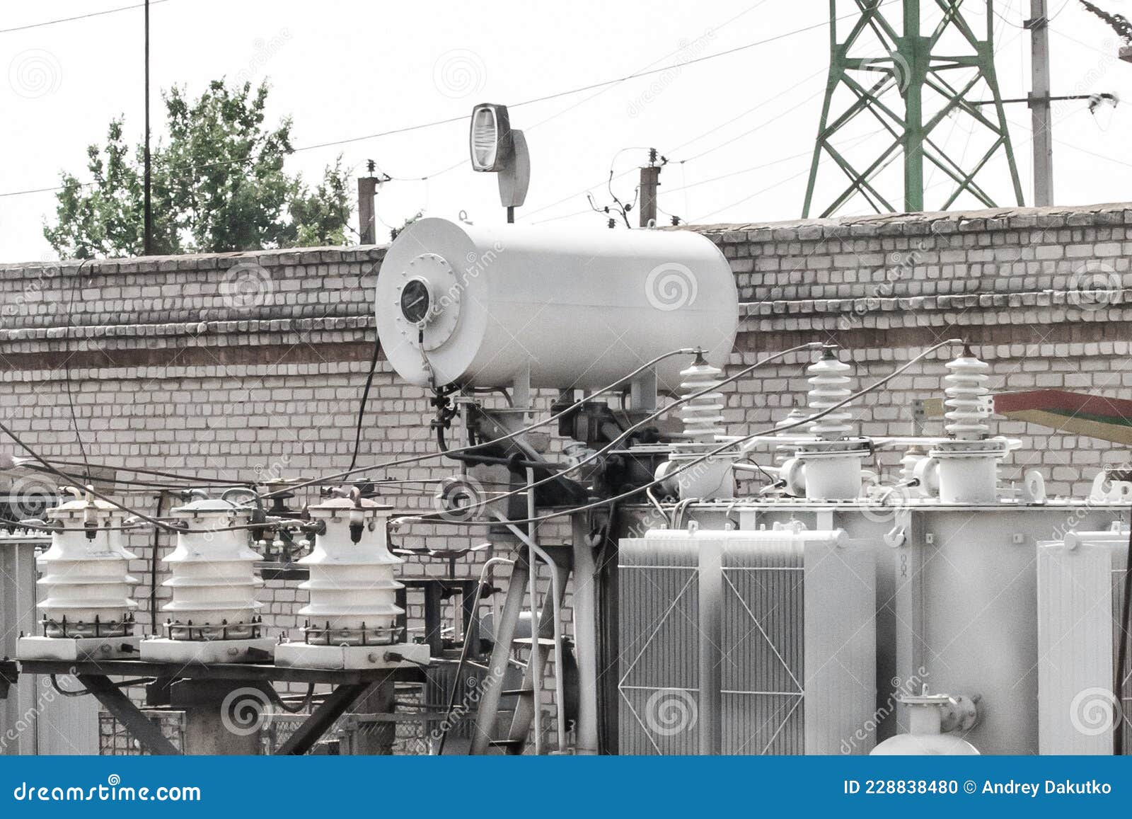 Small Power Substation of High Voltage Power Line Stock Photo - Image ...