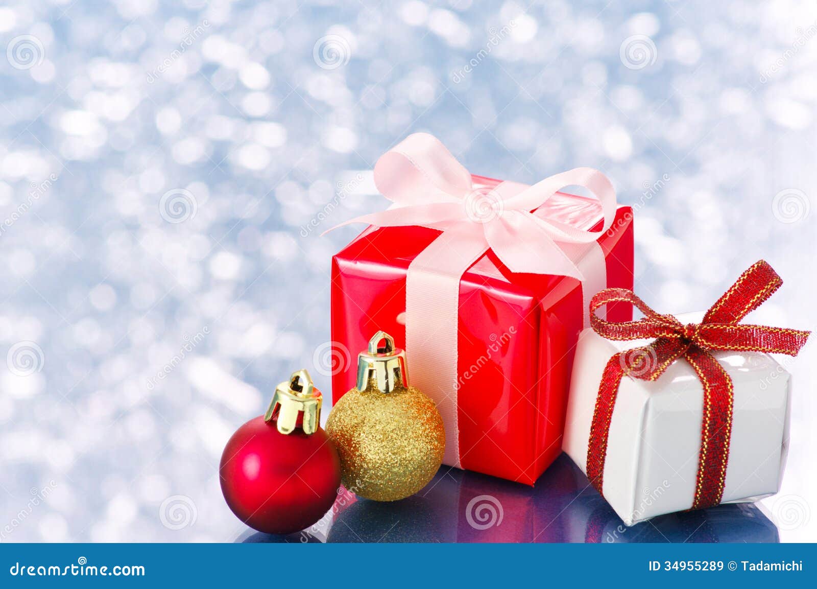 Small Presents on White Sparkle Background. Stock Image - Image of ...
