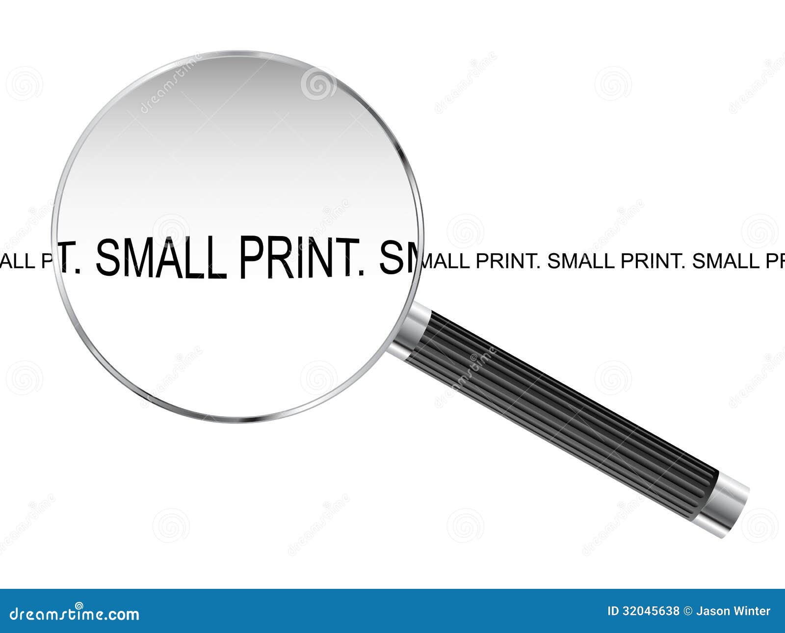 Small Print Magnifying Glass Stock Vector - Illustration of office ...