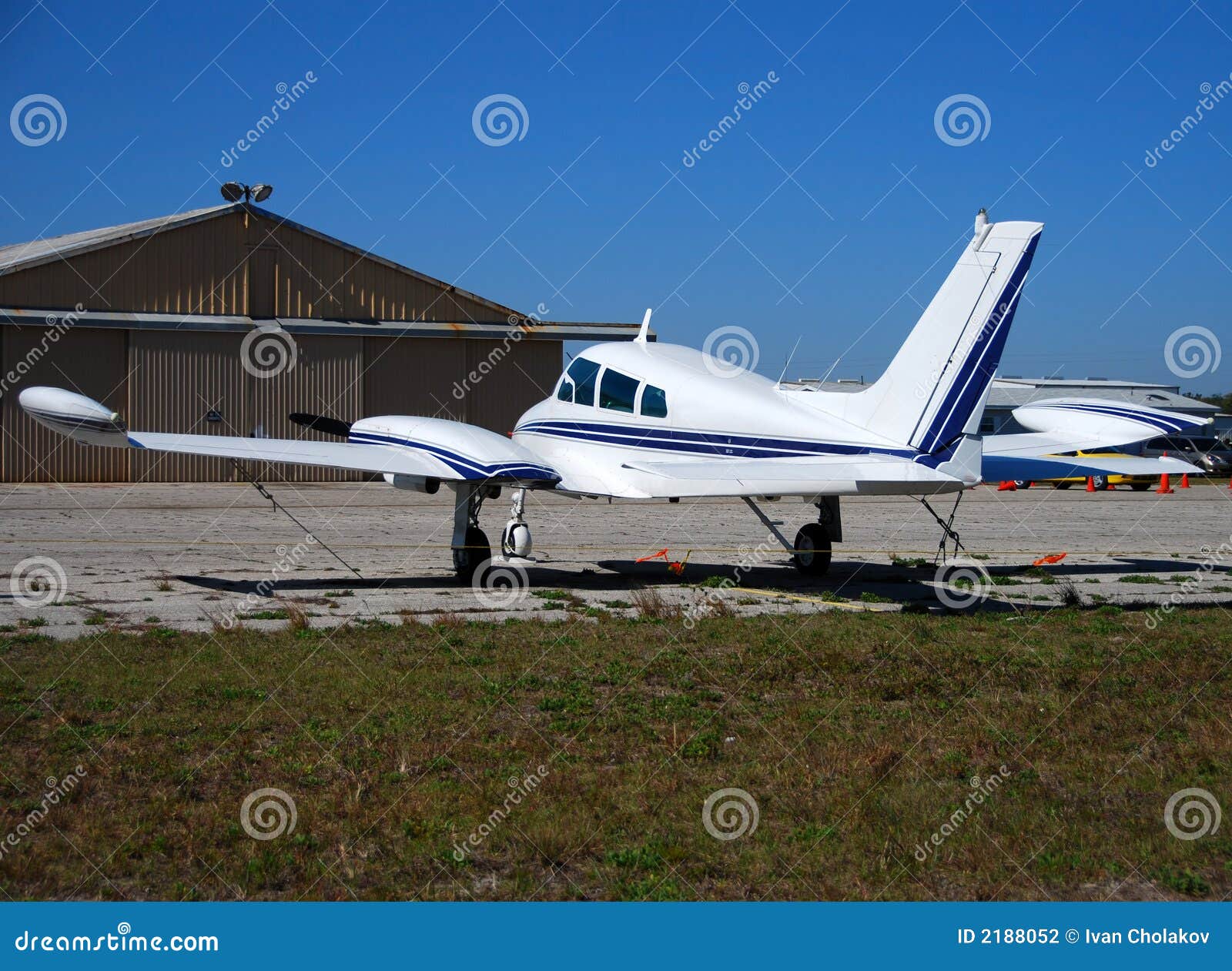 Small Private Airplane Rear Vi Stock Photo - Image of airfield, white ...