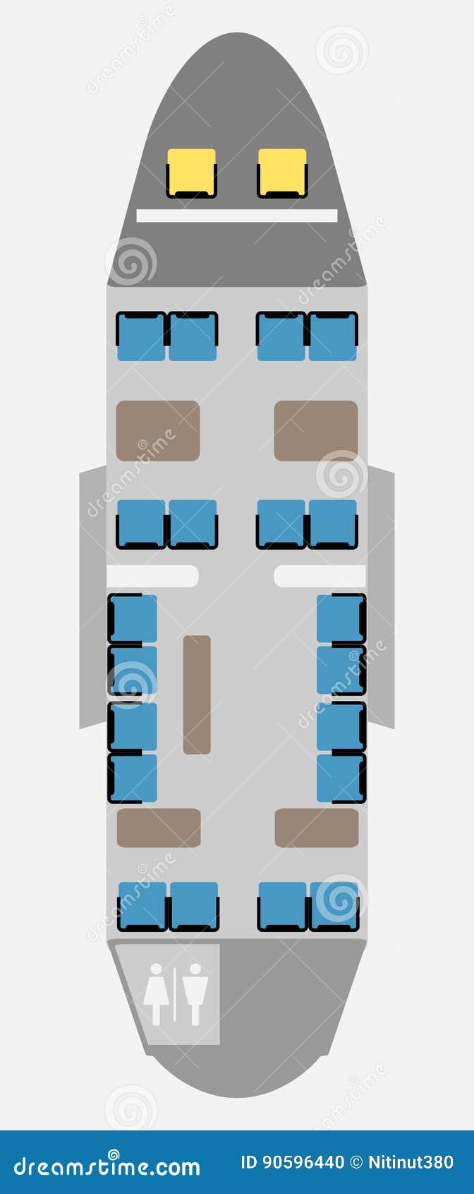 Small Private Jet Aircraft Seat Map Stock Illustration - Illustration ...