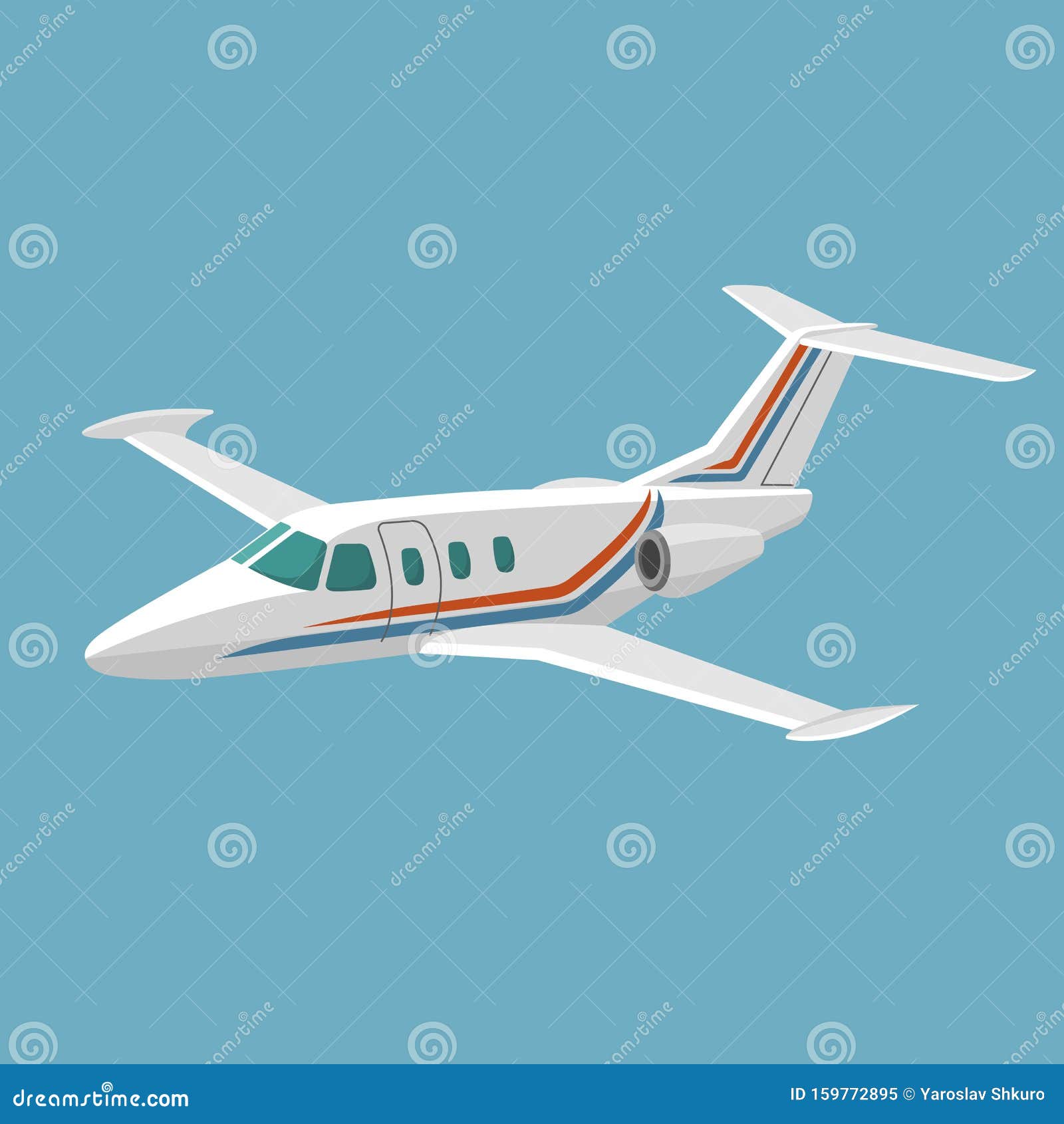 Small Private Jet Vector. Business Jet Illustration Stock Vector ...