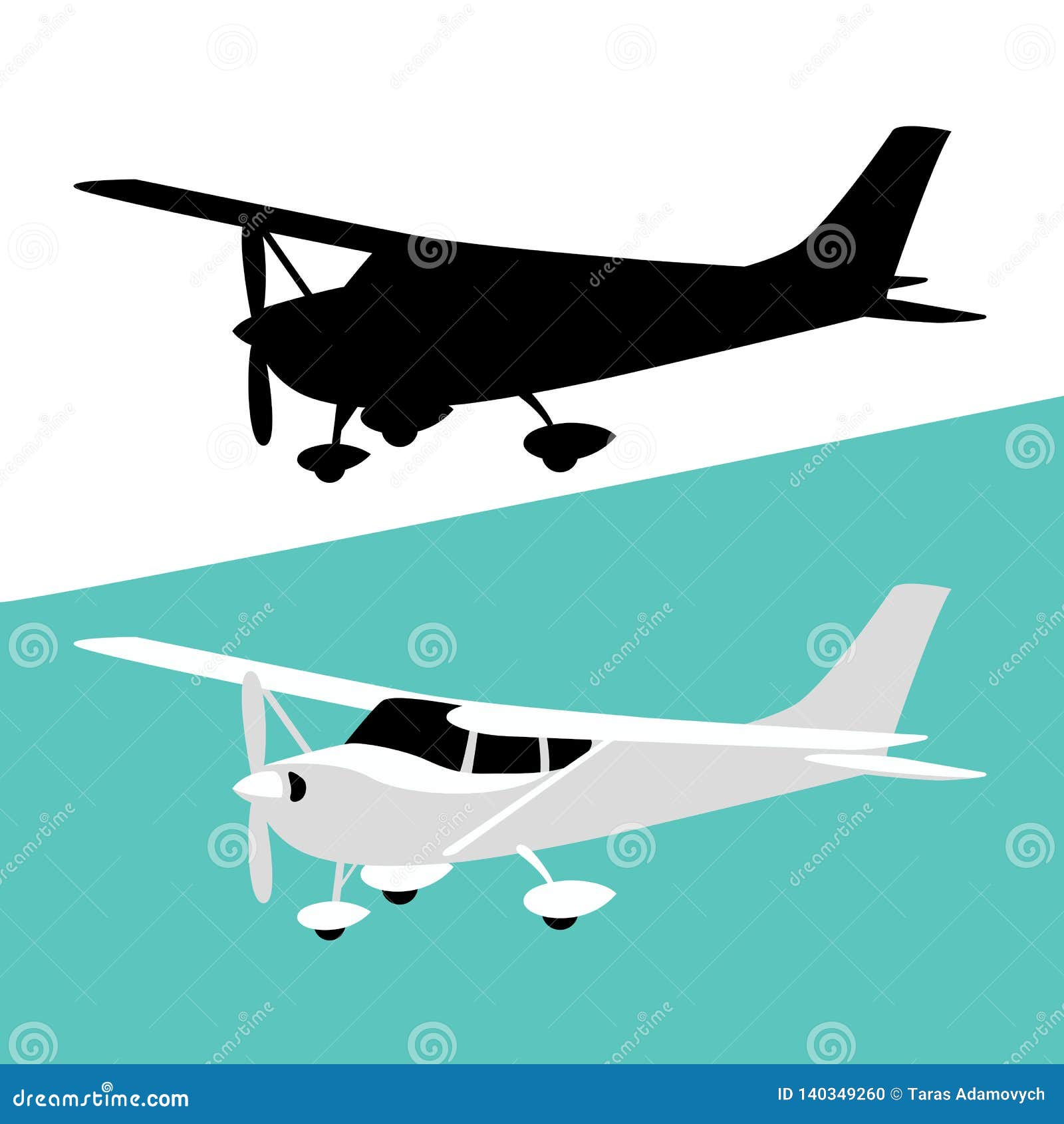 Small Private Plane, Vector Illustration, Stock Vector - Illustration ...