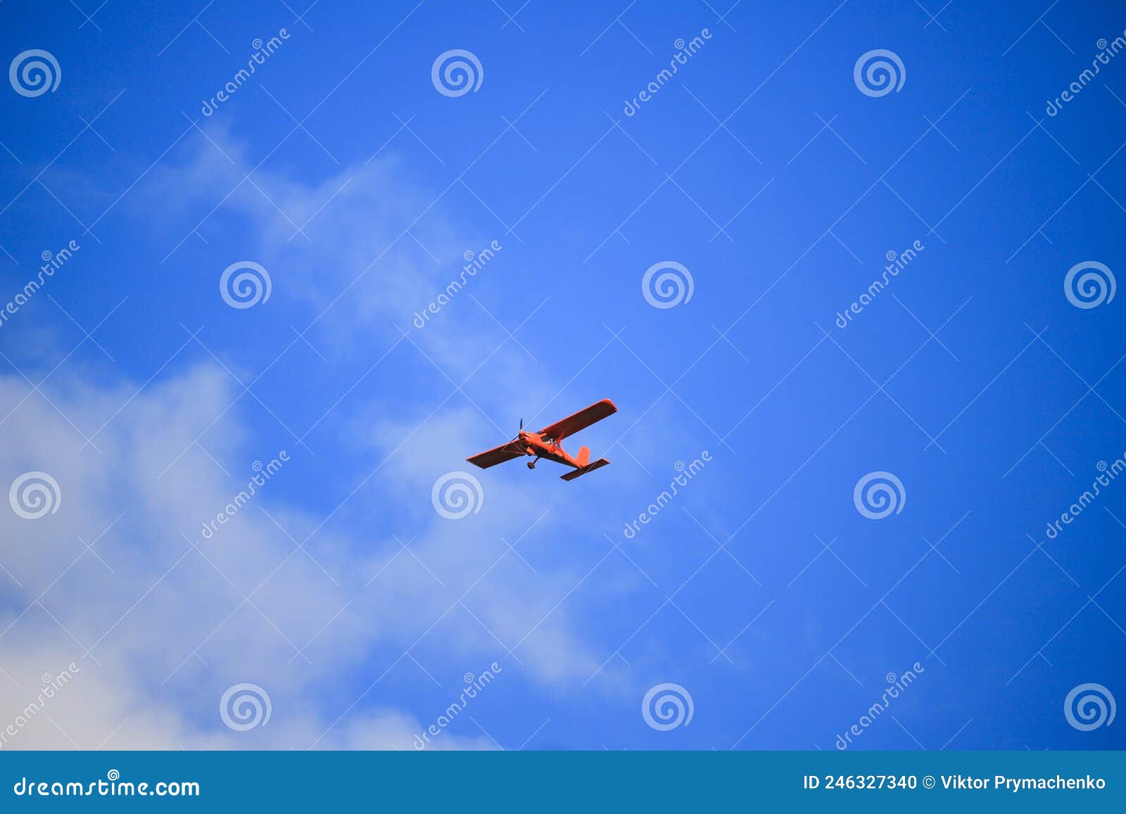 Small Private Propeller Plane Flies in the Sky Stock Photo - Image of ...