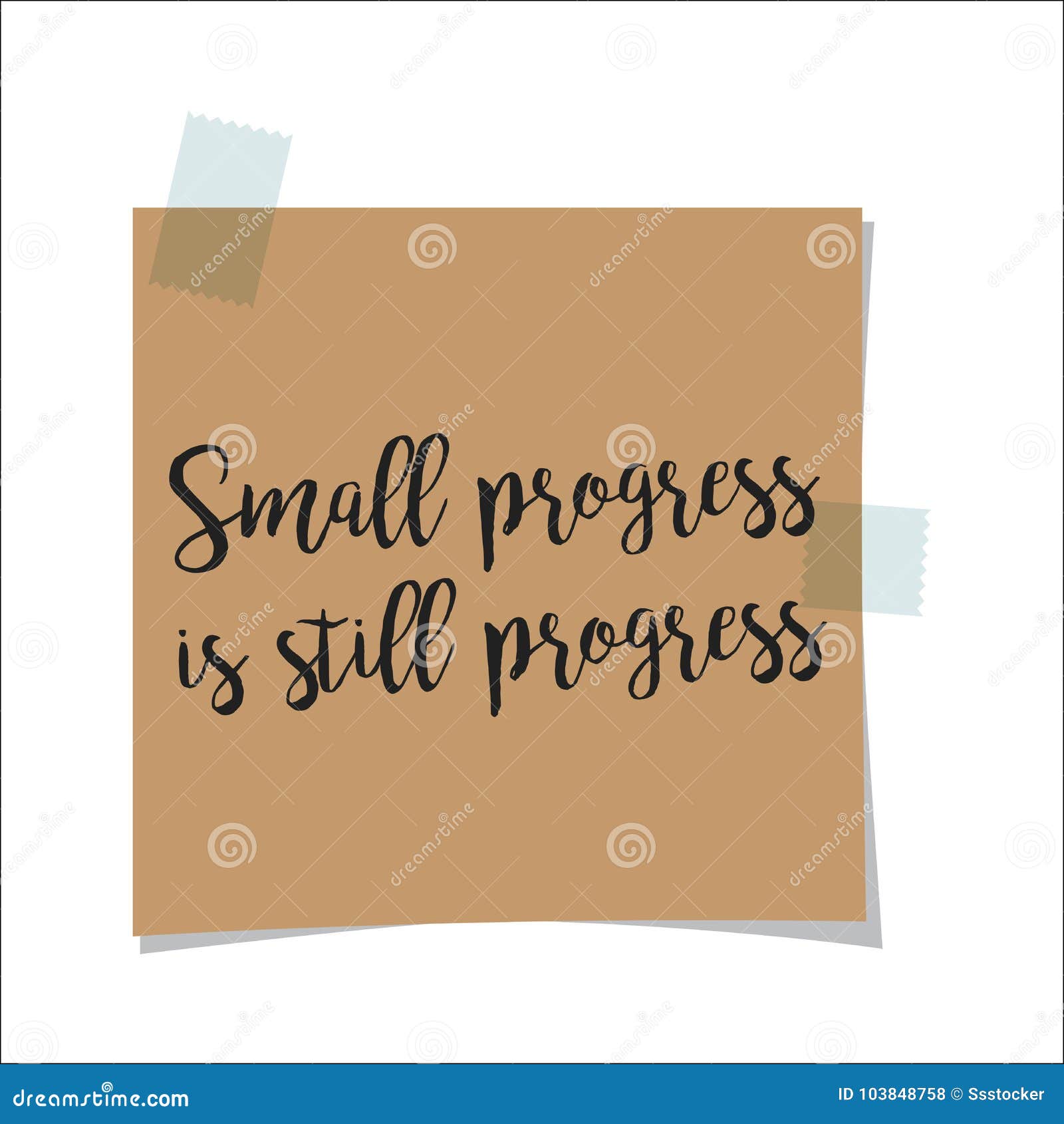Small Progress is Still Progress Note Stock Vector - Illustration of ...