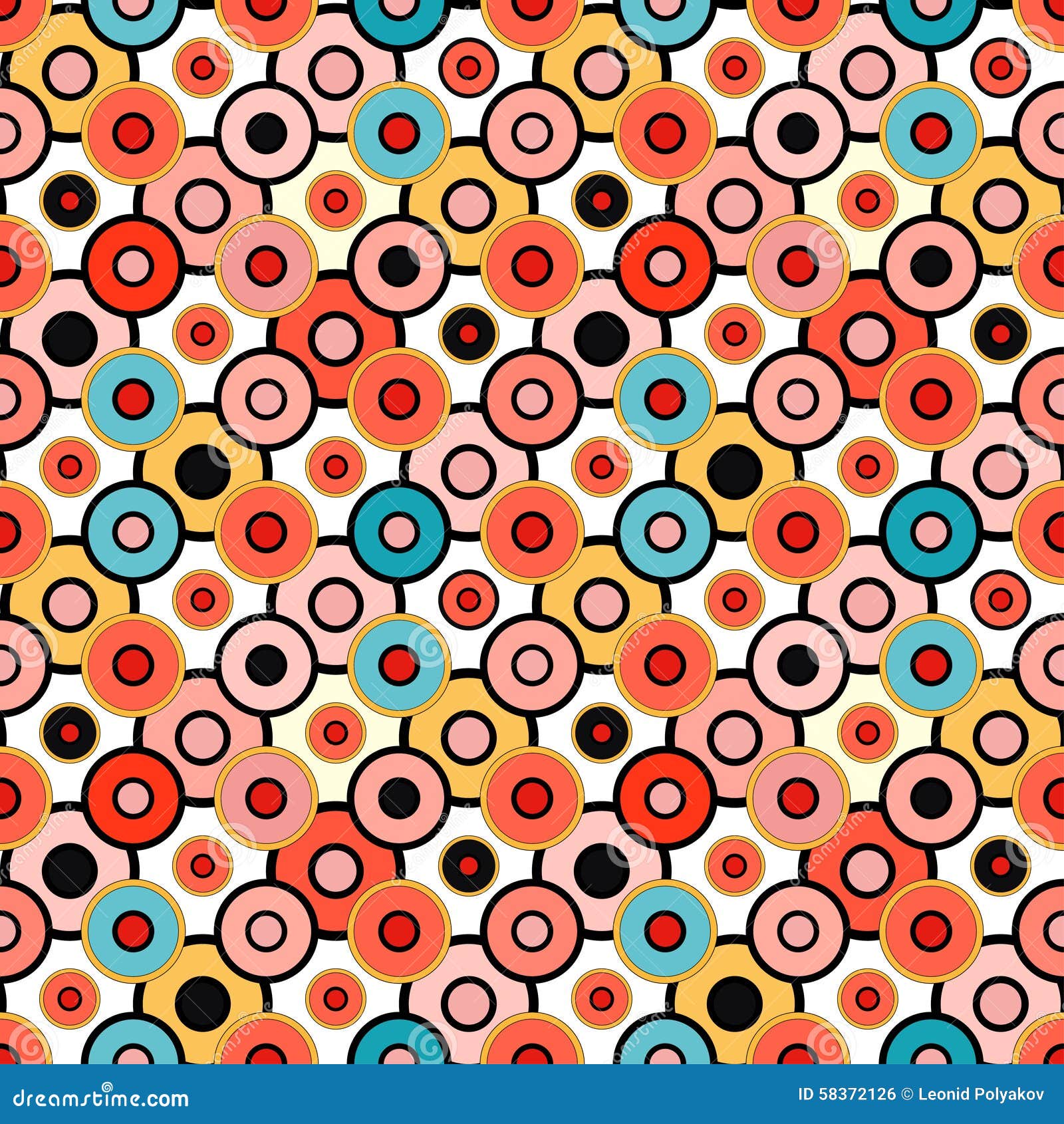 Small Psychedelic Circles Seamless Pattern Stock Vector - Illustration ...