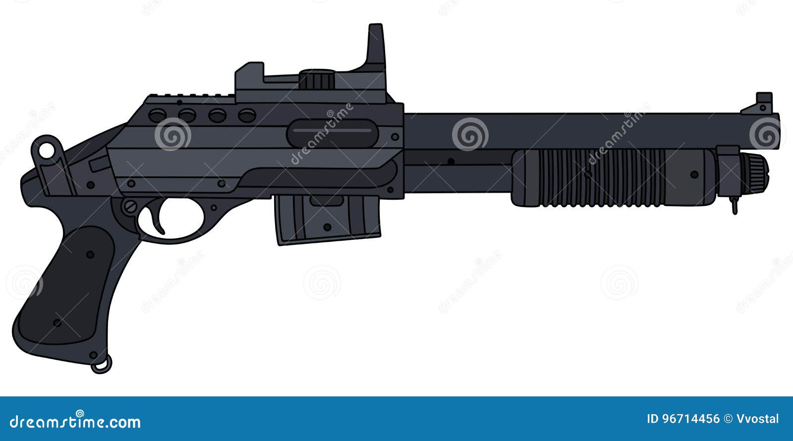 Two Short Pump Shotguns Cartoon Vector | CartoonDealer.com #94638269