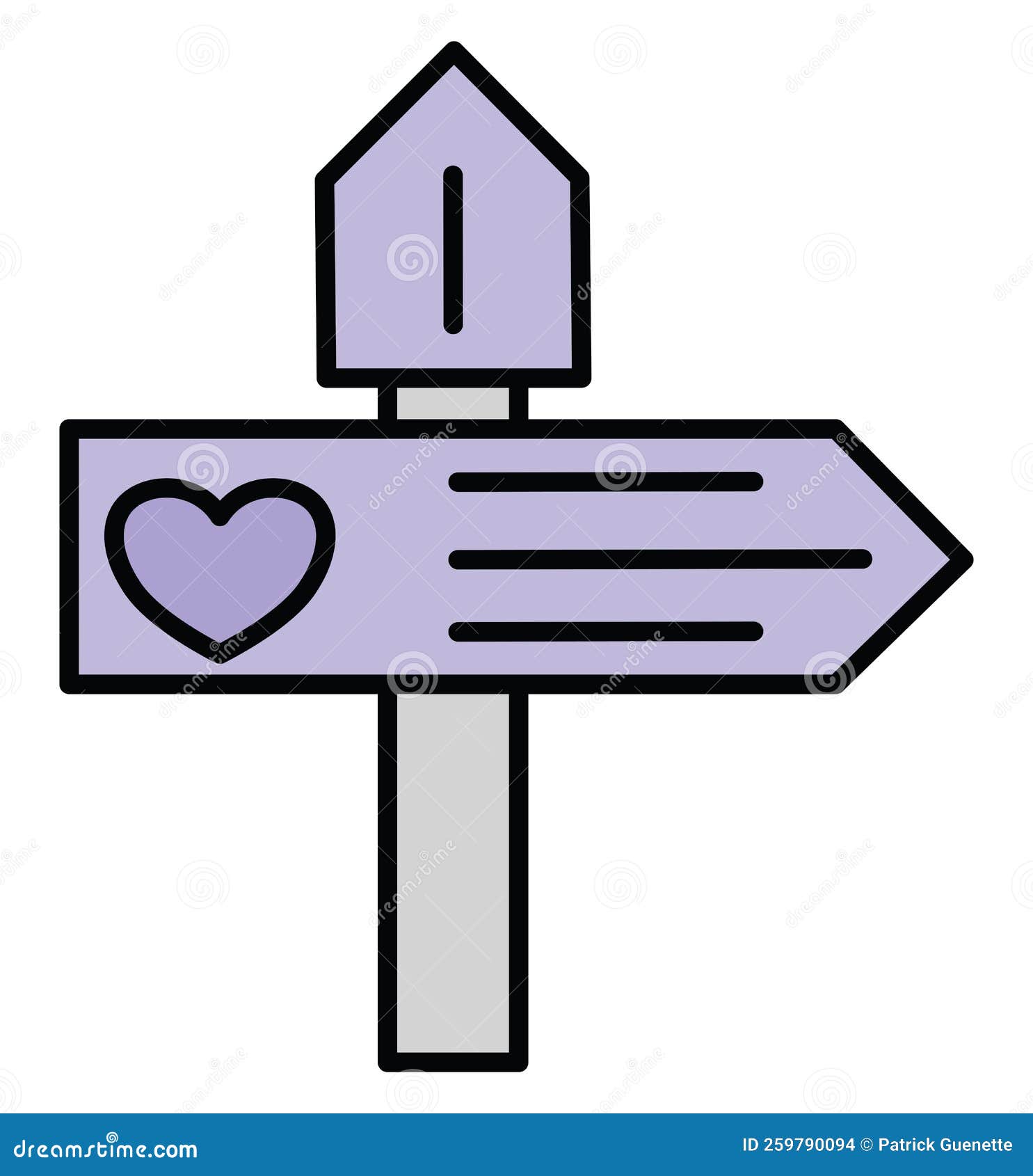Small Purple Billboard with One Heart, Icon Stock Vector - Illustration ...