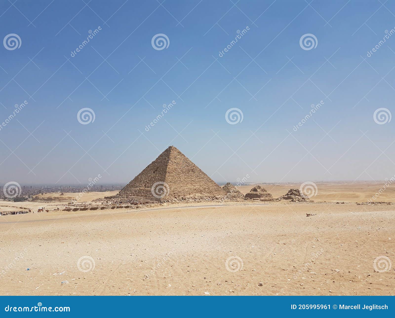 4 Small Pyramids on Giza Plateau in Egypt Stock Image - Image of soil ...
