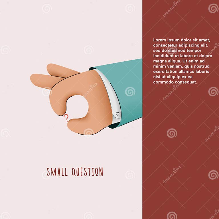 A Small Question in a Man S Big Hand. Vector Illustration Stock ...