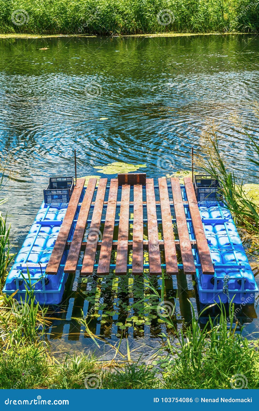 Small Raft Is Tied To The Mooring Ring On The Granite Wall Of The ...