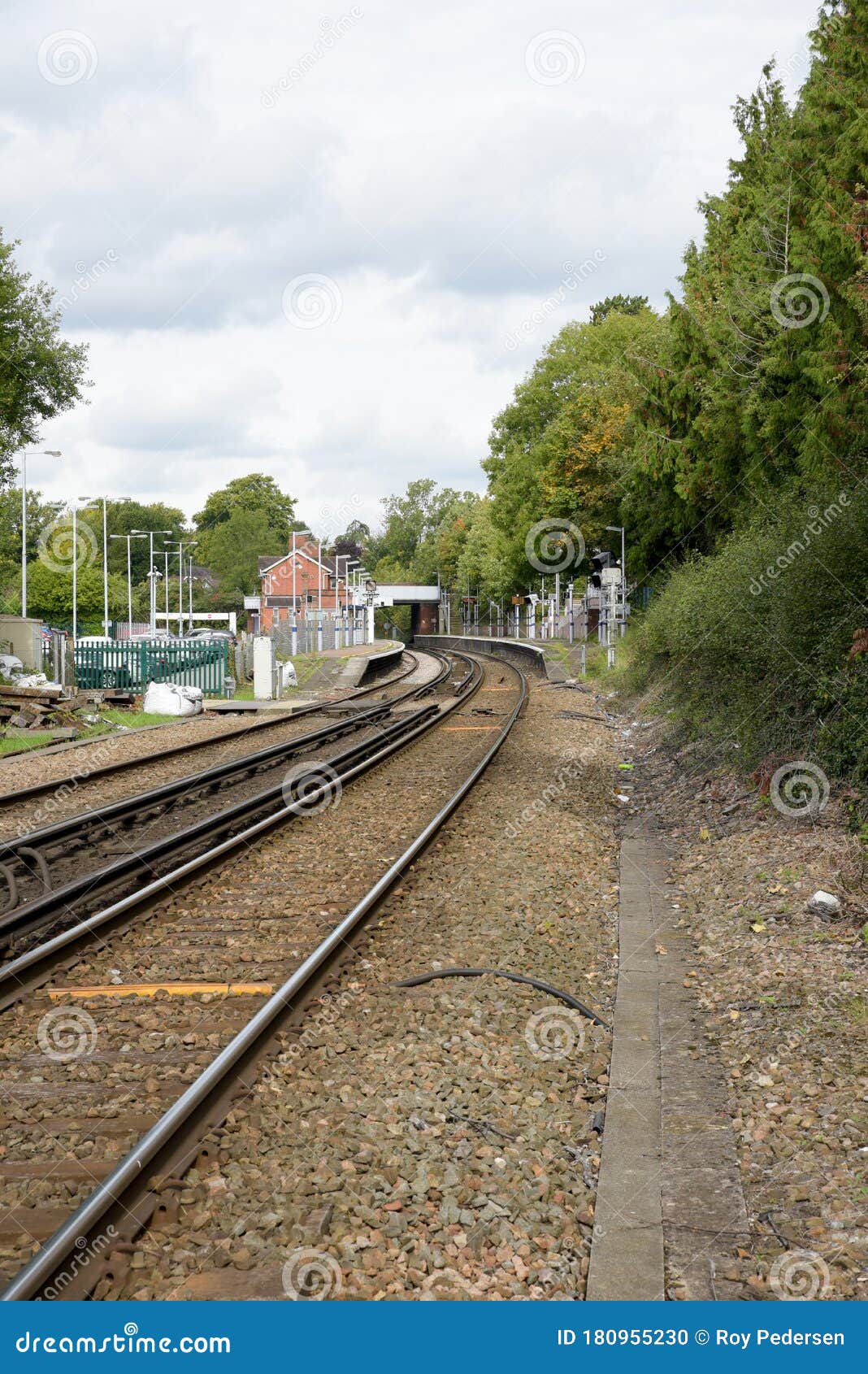 Small Railroad Station stock photo. Image of metal, ballast - 180955230