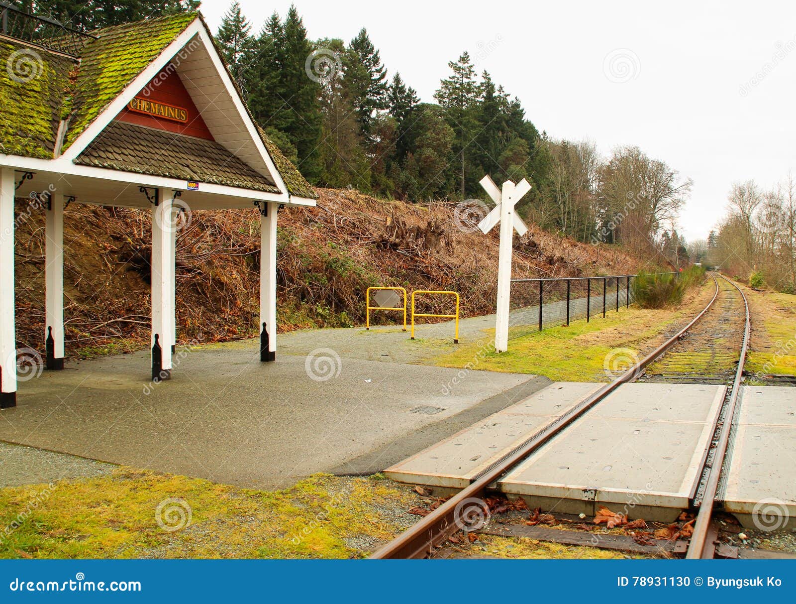 Small railway station stock photo. Image of outdoor, small - 78931130
