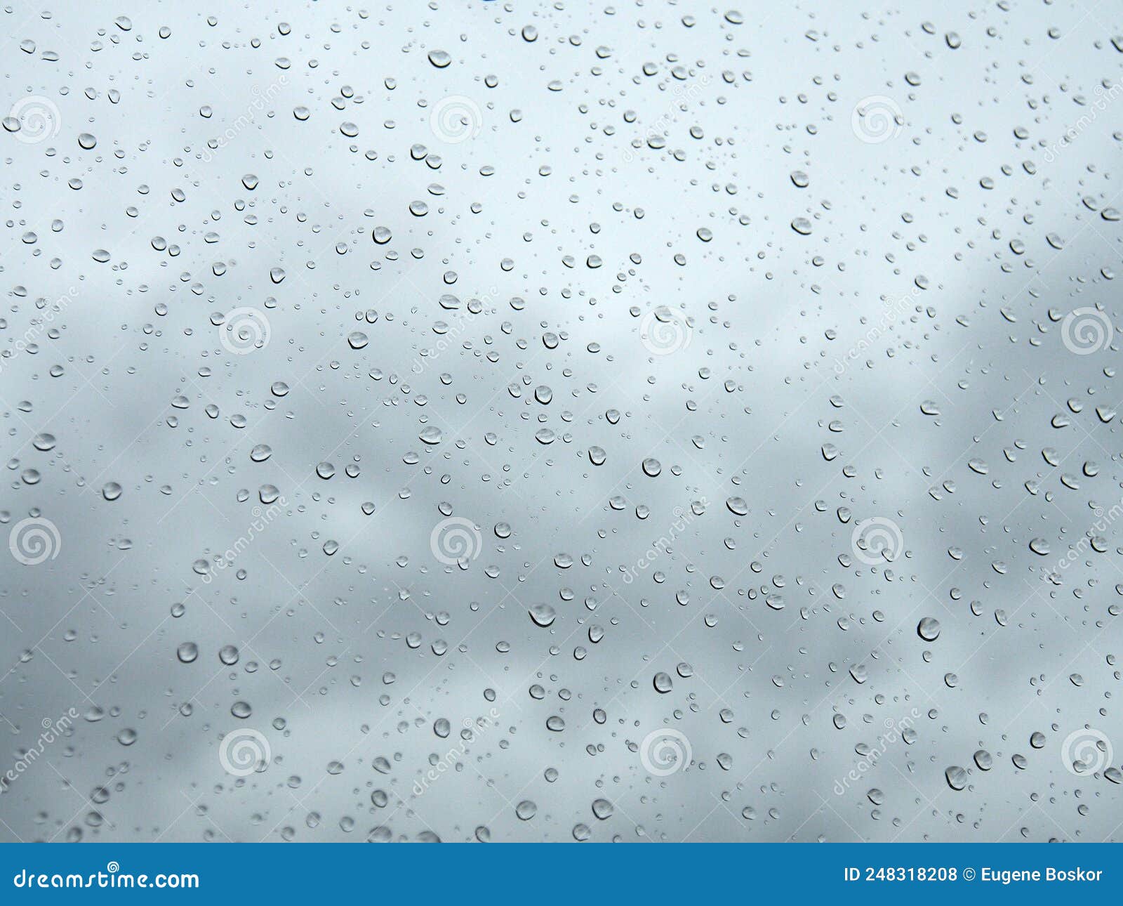 Small Rain Drops on Glass Cloudy Weather Stock Photo - Image of grey ...