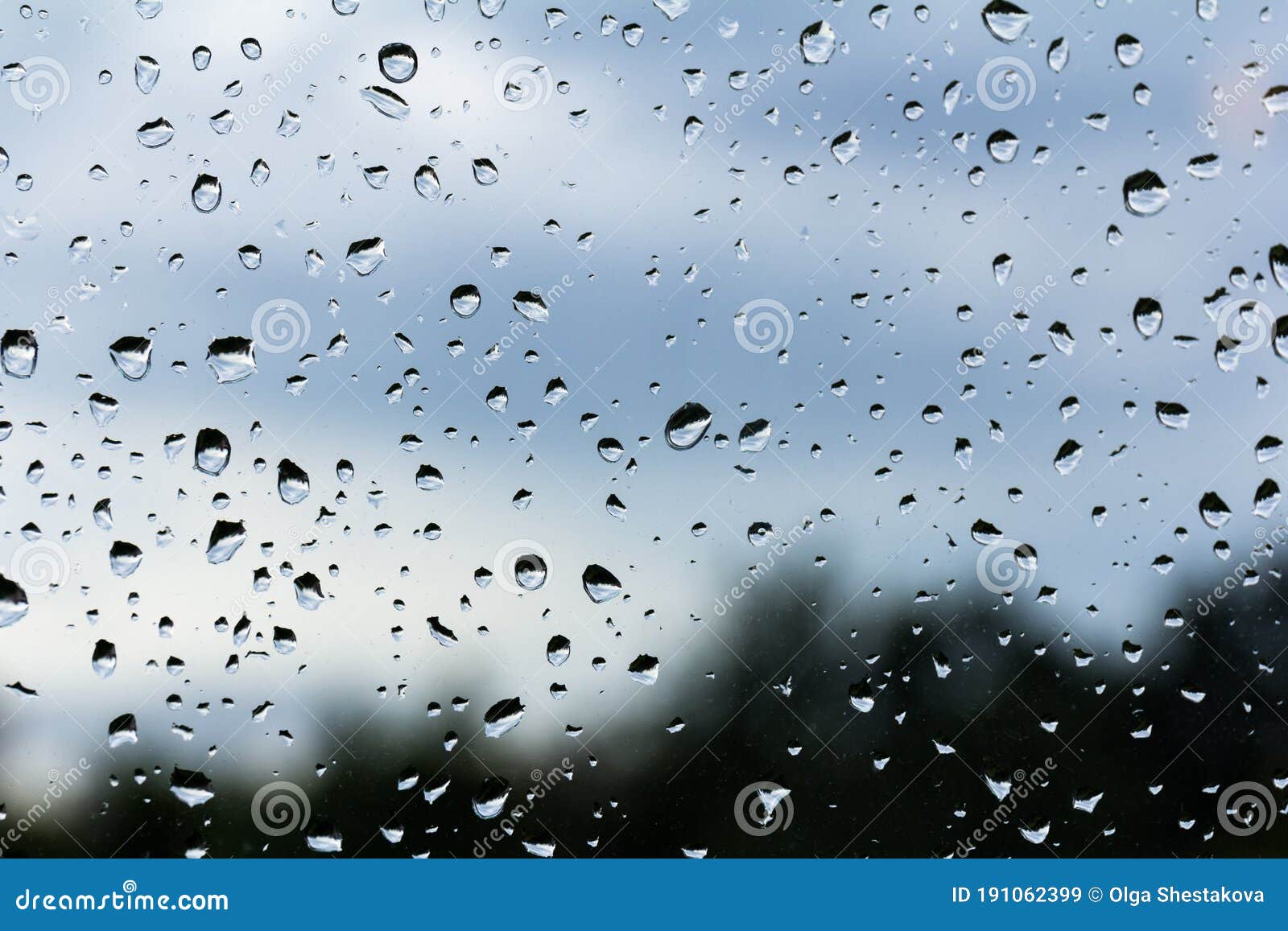 A Small Raindrop Rests on the Glass after Rain Stock Image - Image of ...